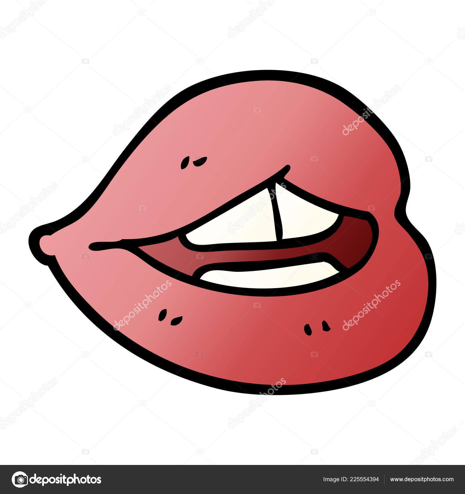 Cartoon Doodle Pink Lips Stock Vector by ©lineartestpilot 225554394