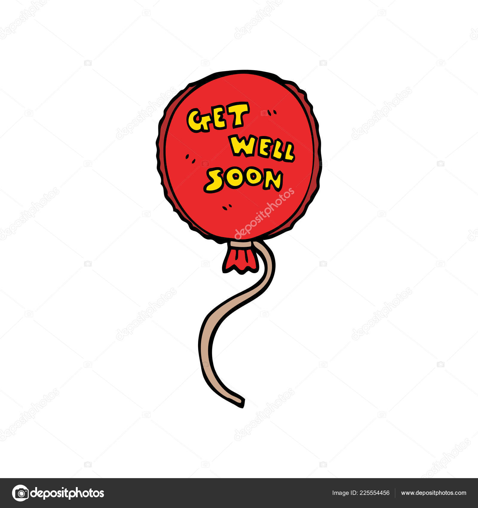 Cartoon Doodle Get Well Soon Balloon Stock Vector Image by ...