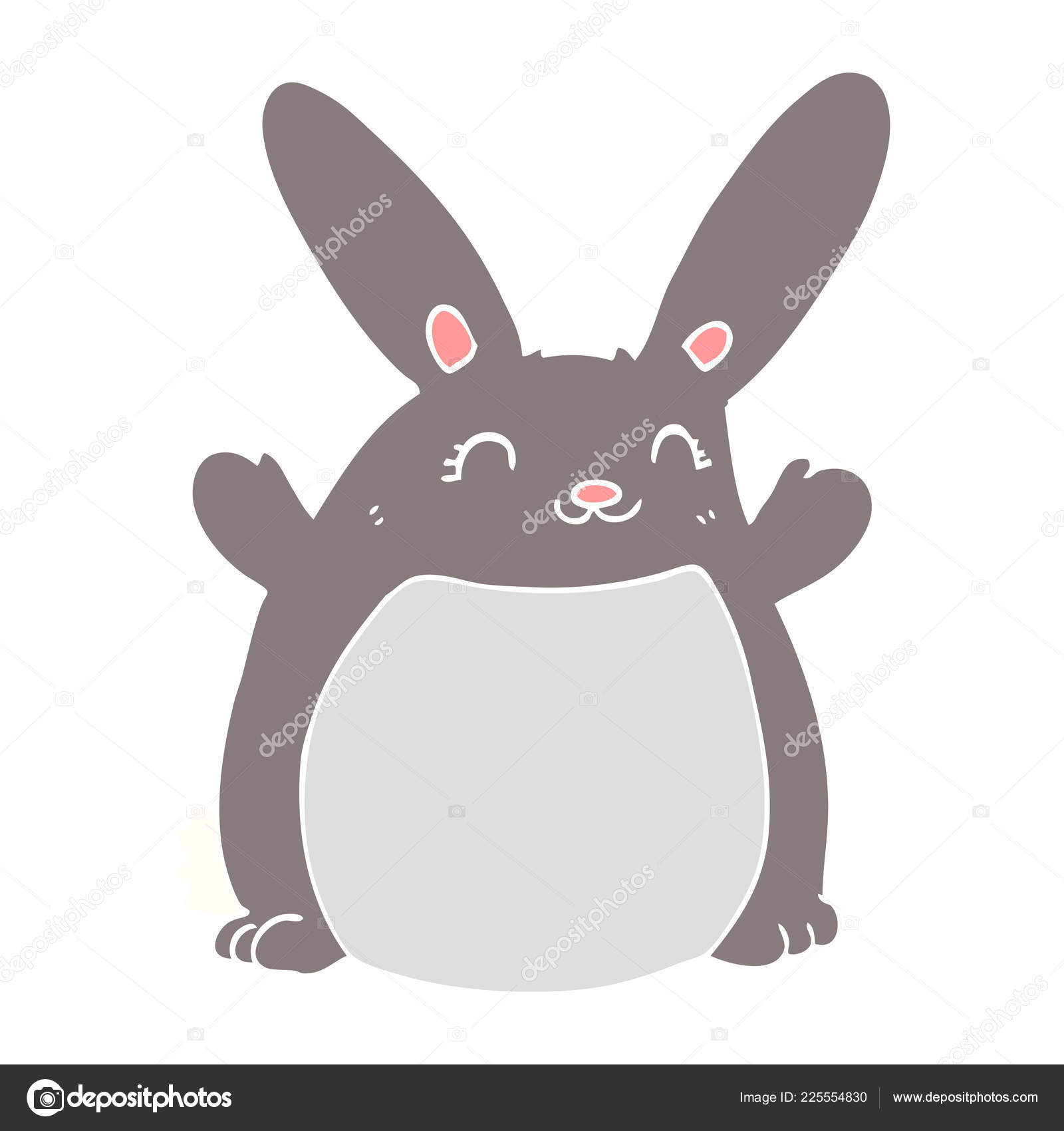 Flat Color Style Cartoon Rabbit Stock Vector by ©lineartestpilot 225554830
