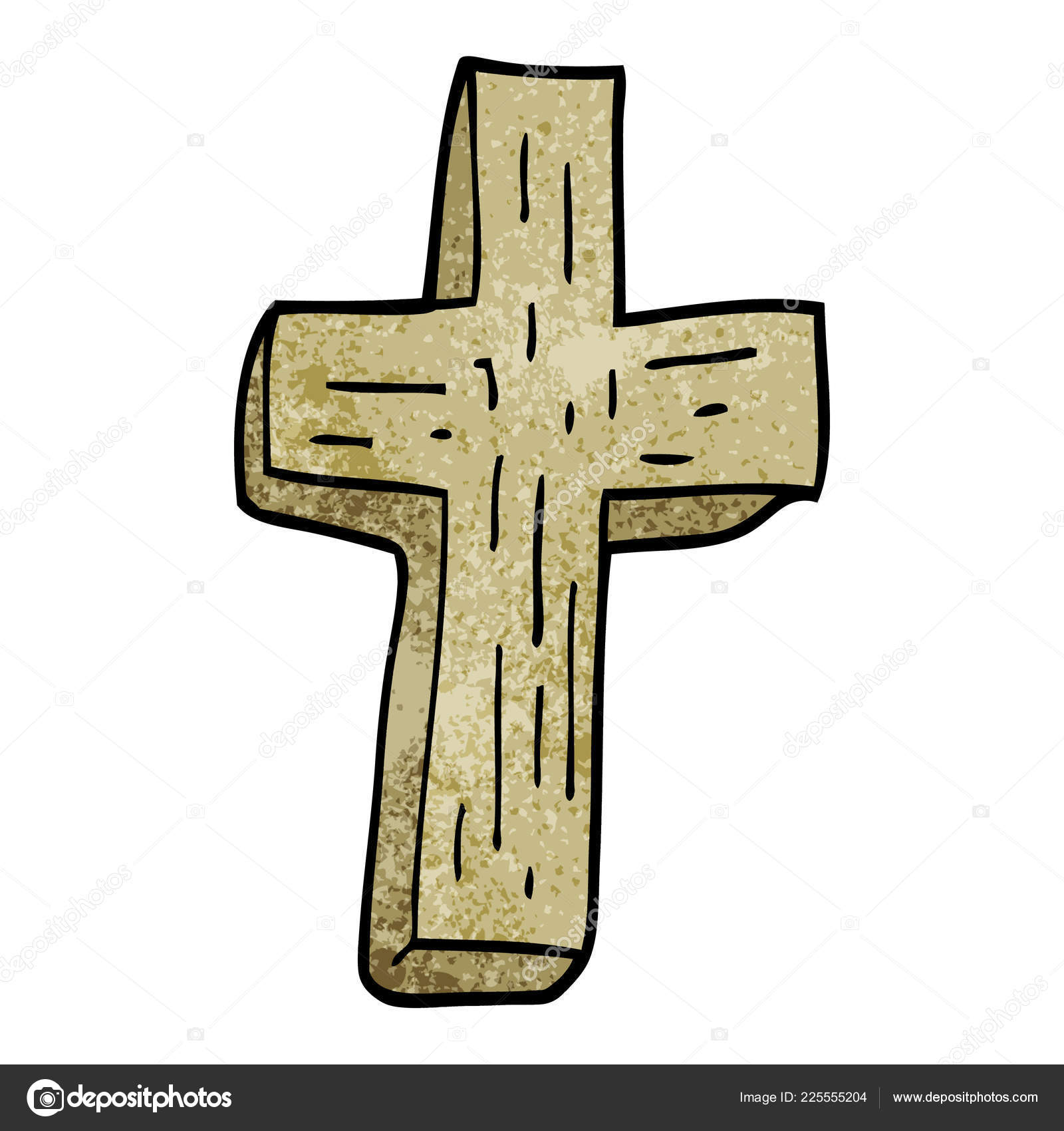 Cartoon Doodle Wooden Cross Stock Illustration by ©lineartestpilot ...