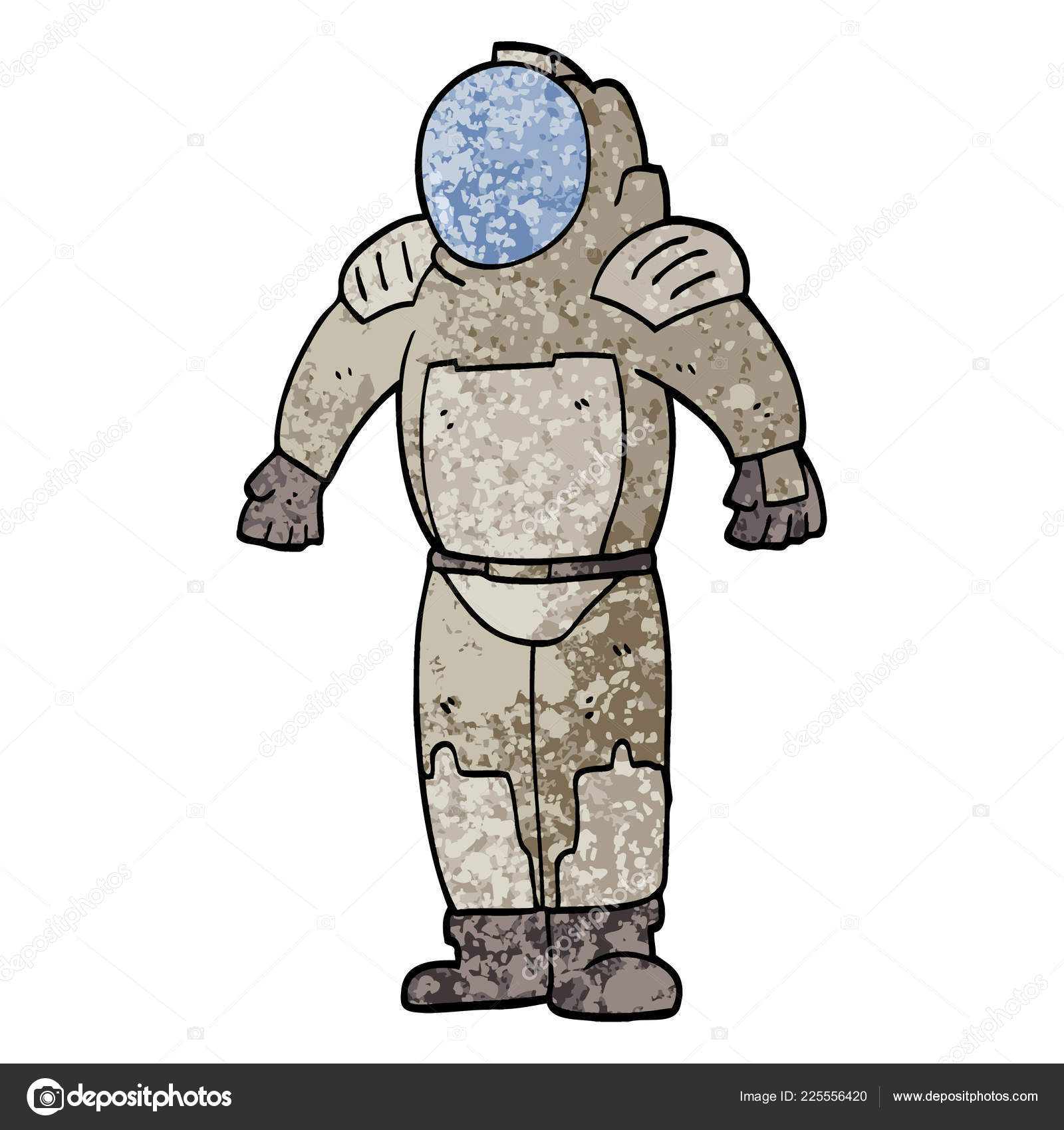 Grunge Textured Illustration Cartoon Space Man Stock Vector by ...