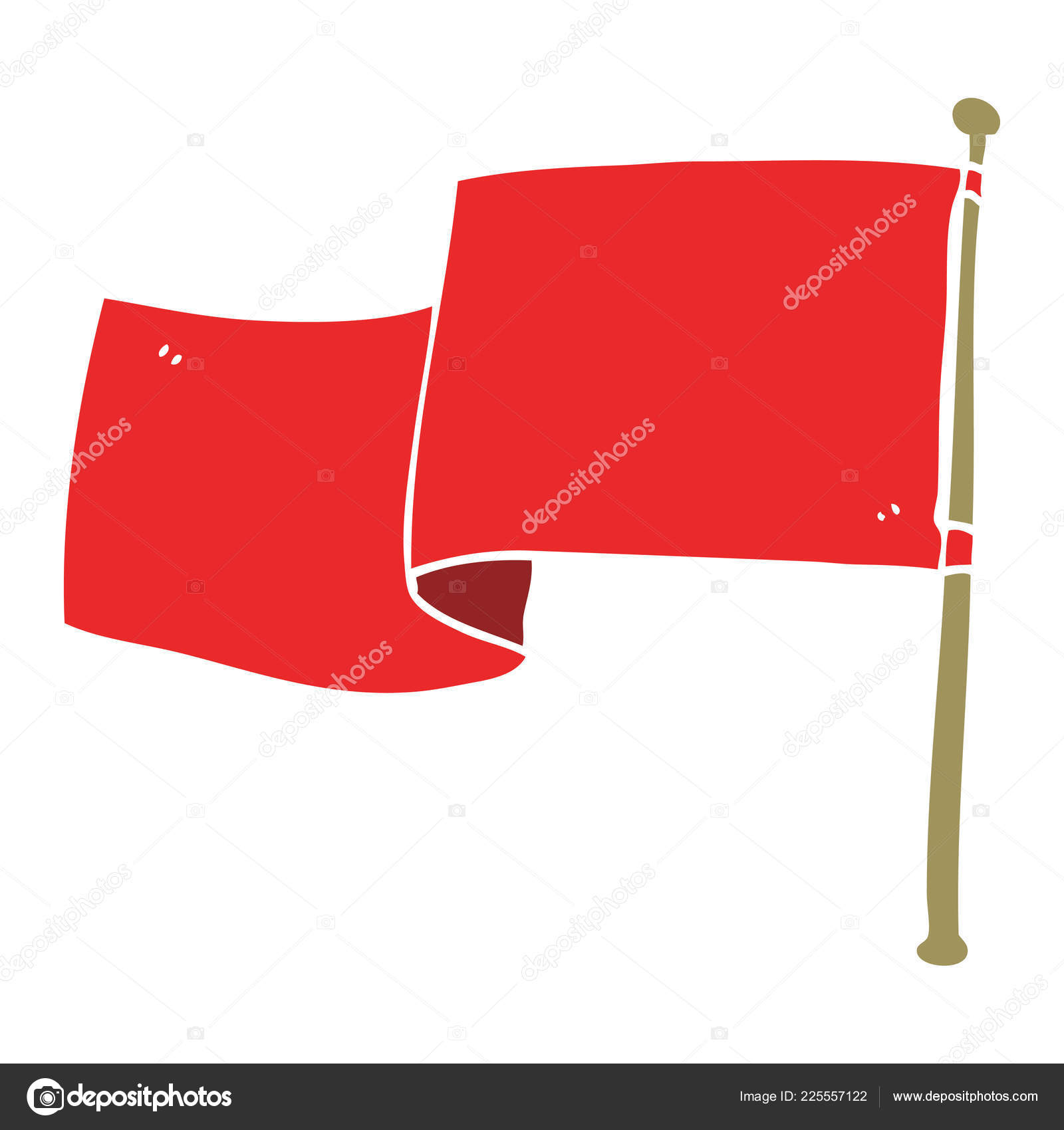 Cartoon Doodle Red Flag Stock Illustration by ©lineartestpilot #225557122