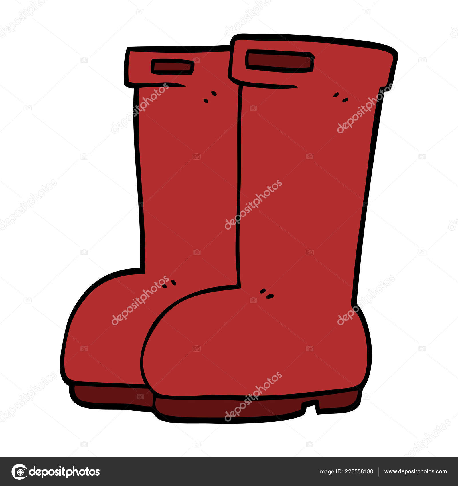 Cartoon Doodle Red Wellies Stock Vector by ©lineartestpilot 225558180