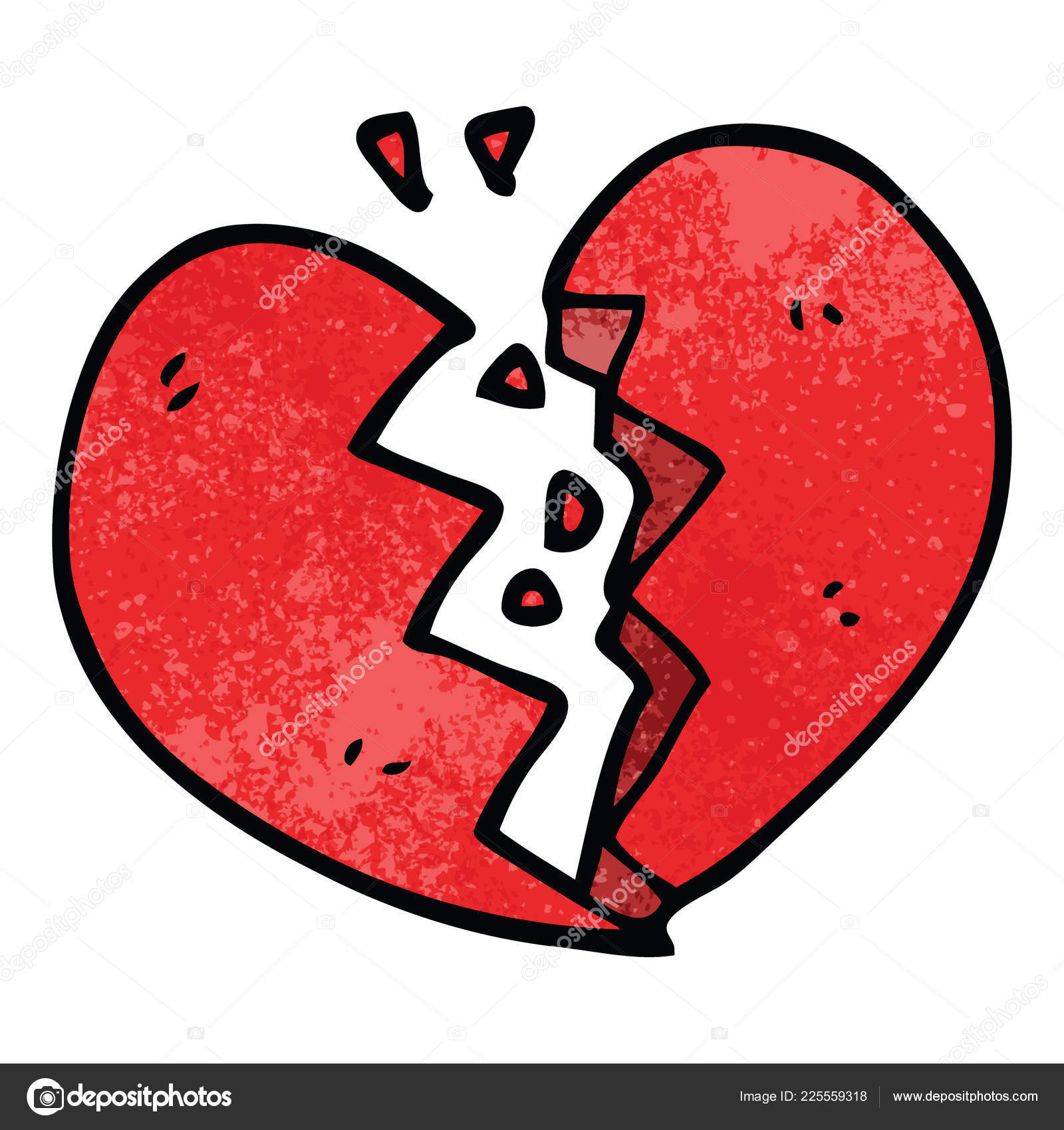 Cartoon Doodle Broken Heart Stock Illustration by ©lineartestpilot ...