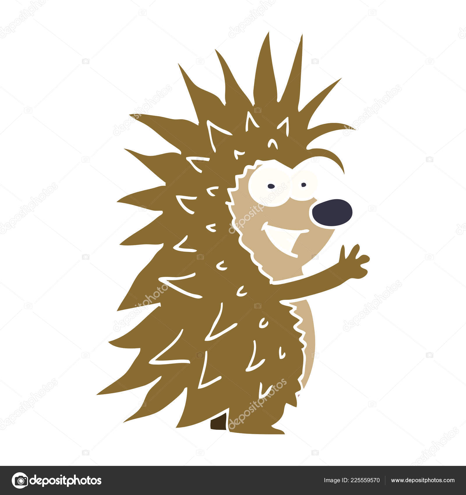 Cartoon Doodle Spiky Hedgehog Stock Vector by ©lineartestpilot 225559570