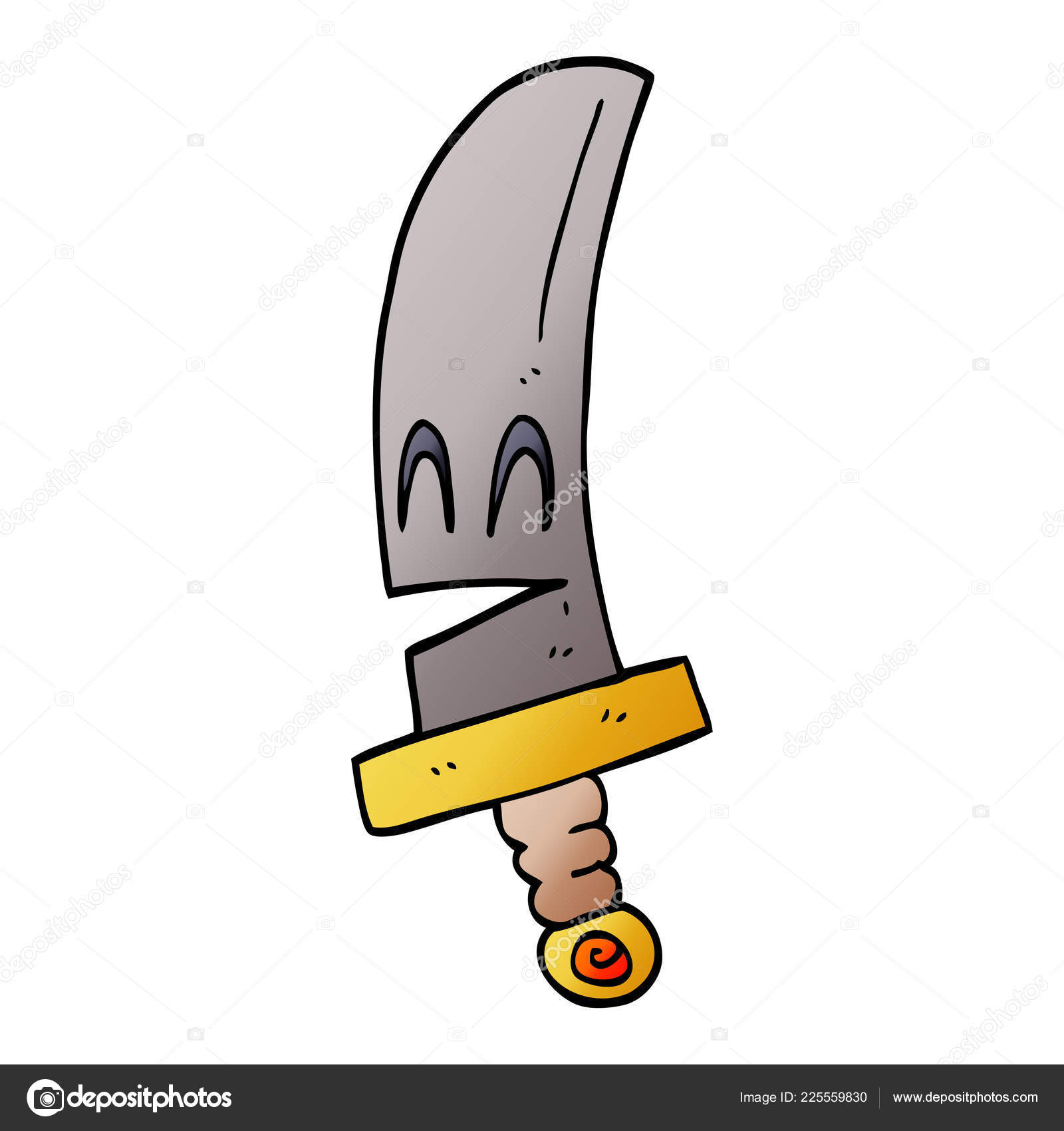 Cartoon Doodle Happy Magical Sword Stock Vector Image by ...