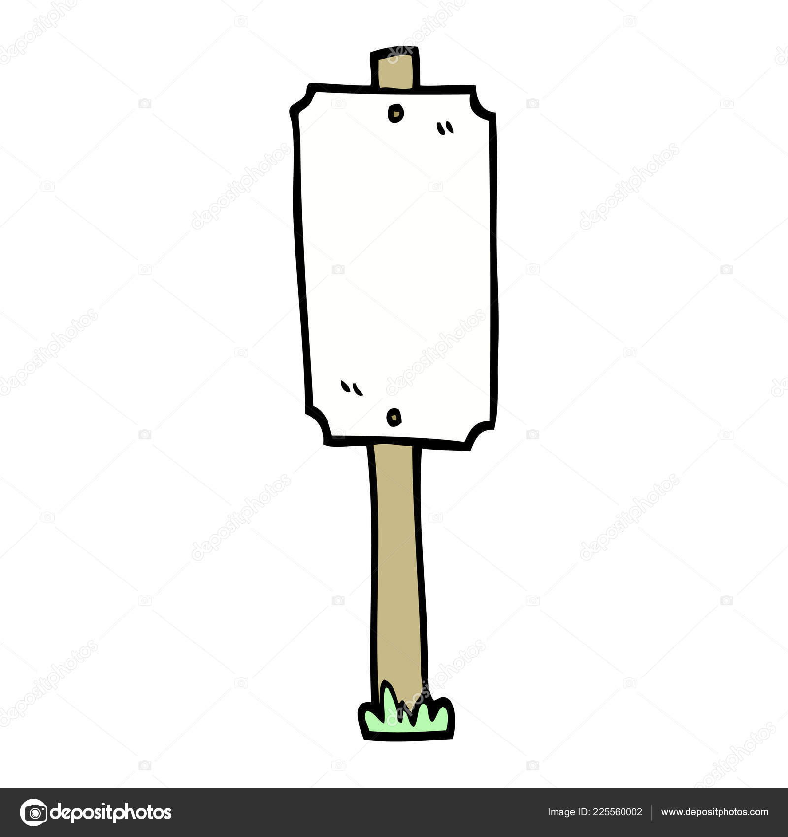 Hand Drawn Doodle Style Cartoon Blank Sign Post Stock Vector by ...