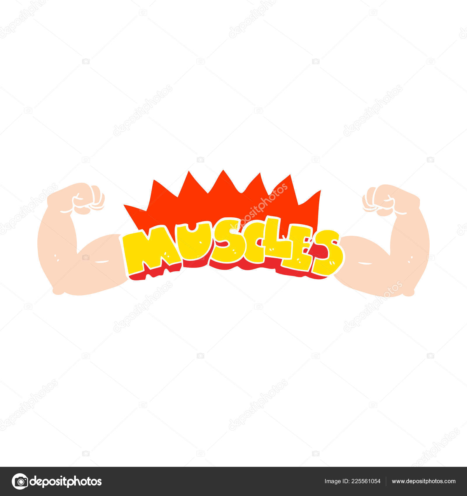 Flat Color Illustration Muscles Symbol Stock Vector by ©lineartestpilot ...