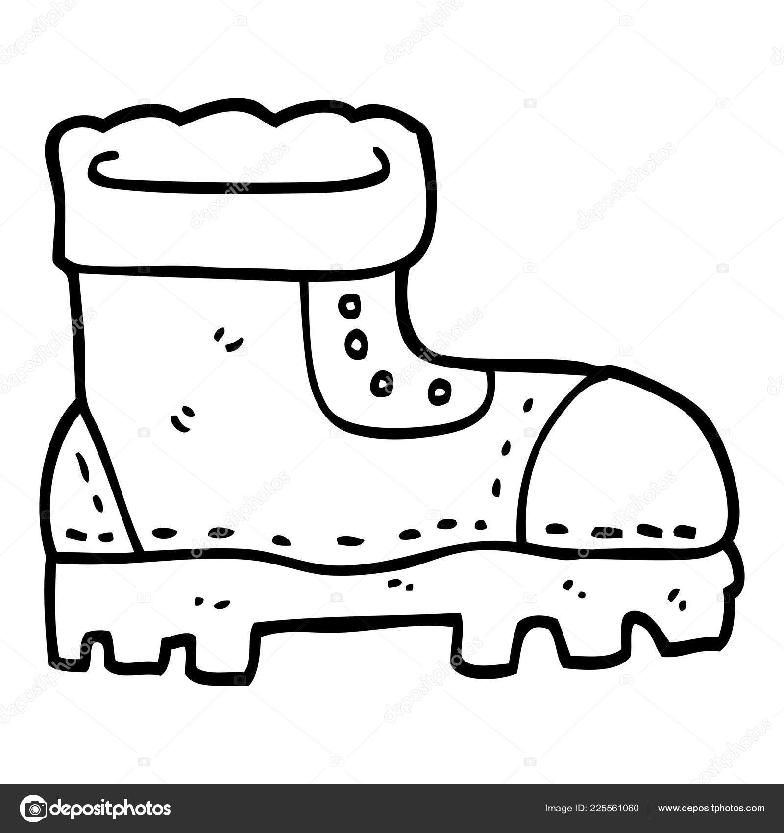Line Drawing Cartoon Work Boot Stock Vector Image by ©lineartestpilot ...