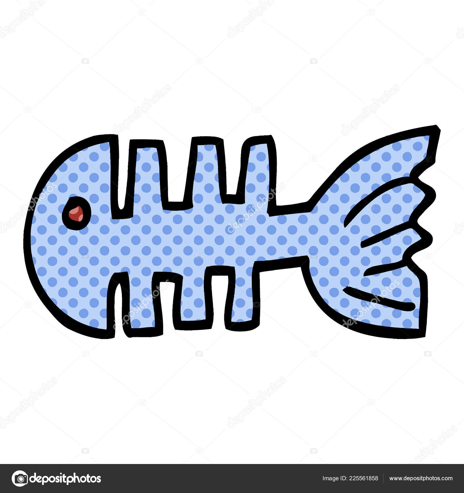 Cartoon Doodle Fish Bones Stock Vector by ©lineartestpilot 225561858