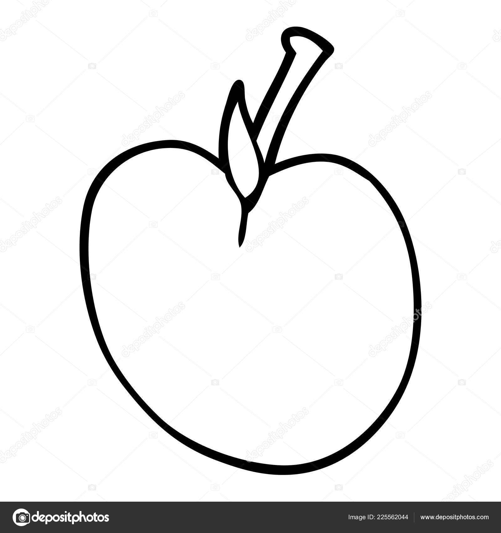 Line Drawing Cartoon Apple Stock Vector by ©lineartestpilot 225562044