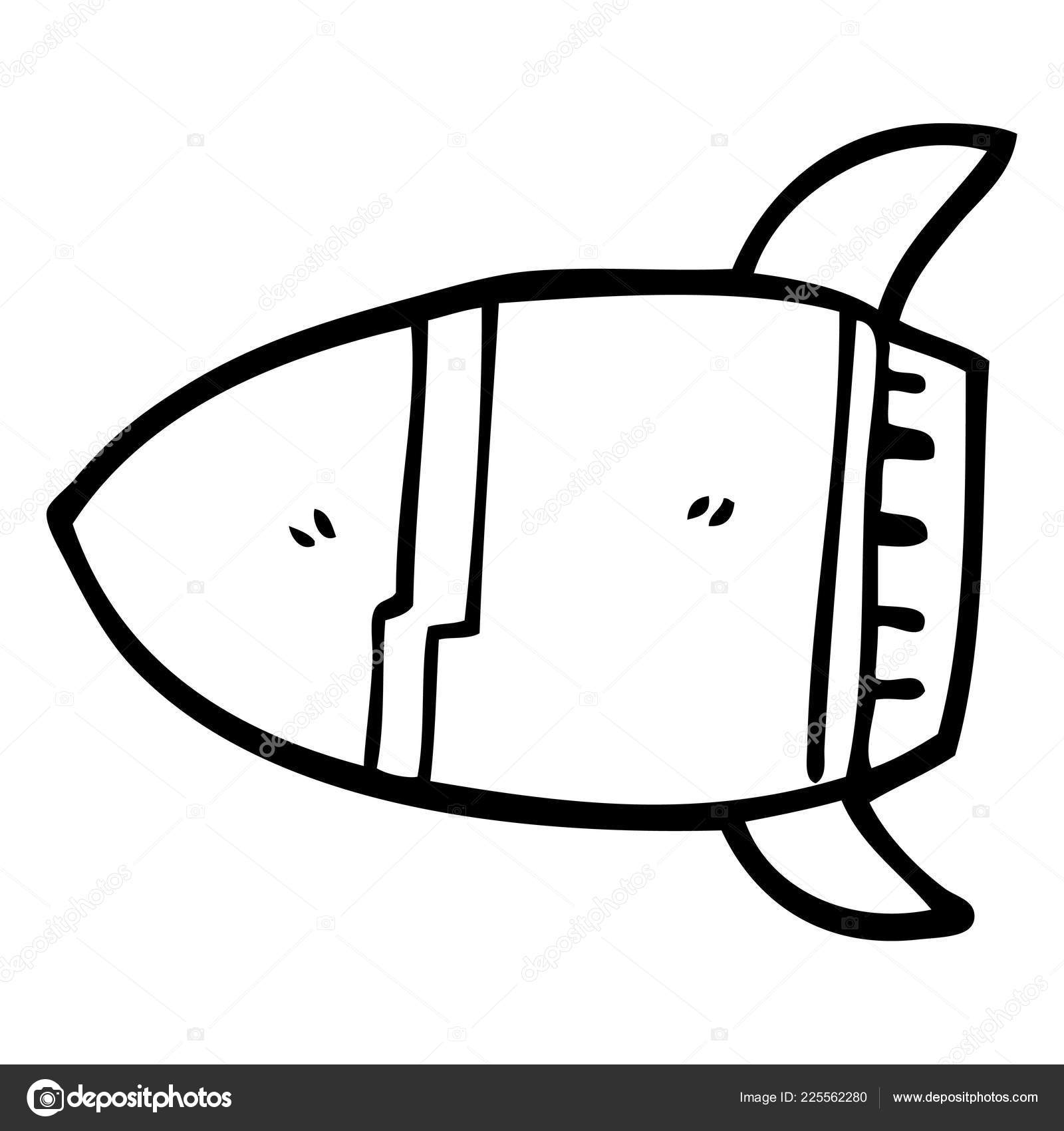 Line Drawing Cartoon Space Rocket Stock Vector by ©lineartestpilot ...
