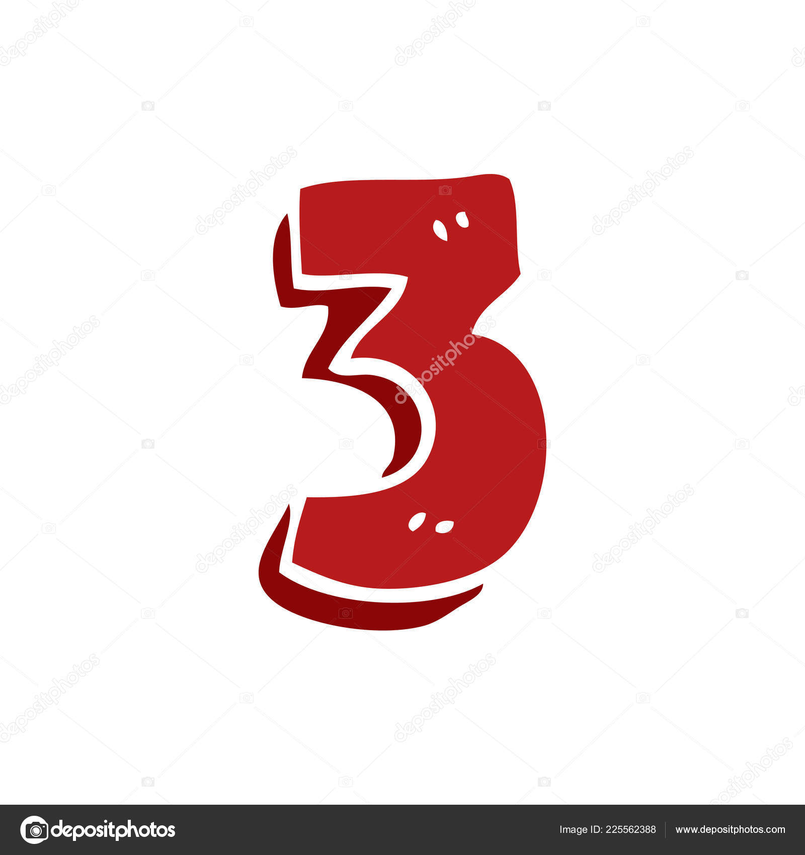 Cartoon Doodle Number Three Stock Vector by ©lineartestpilot 225562388