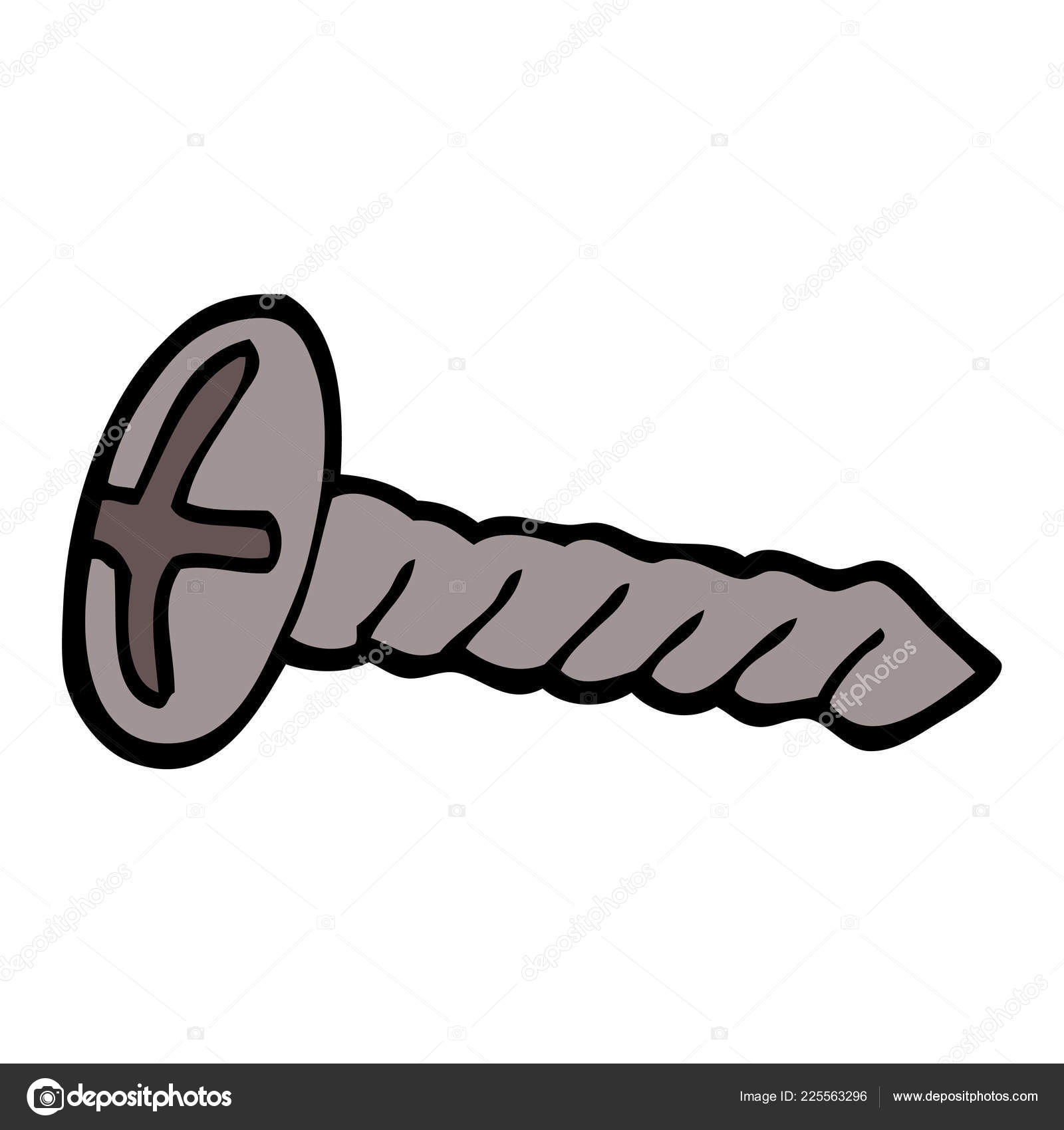 Cartoon Doodle Metal Screw Stock Vector by ©lineartestpilot 225563296