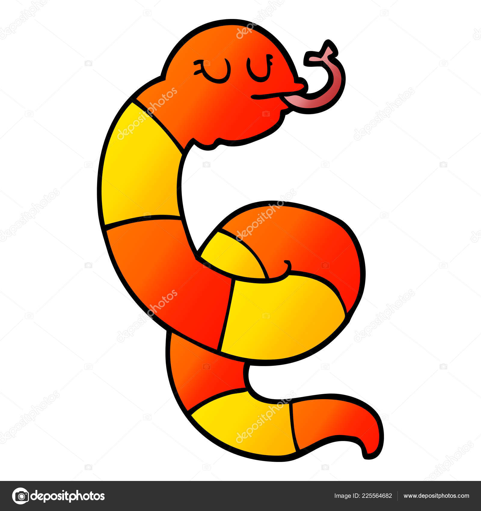 Kreslený Doodle Jedovatý Had Stock Vector od © lineartestpilot 225564682