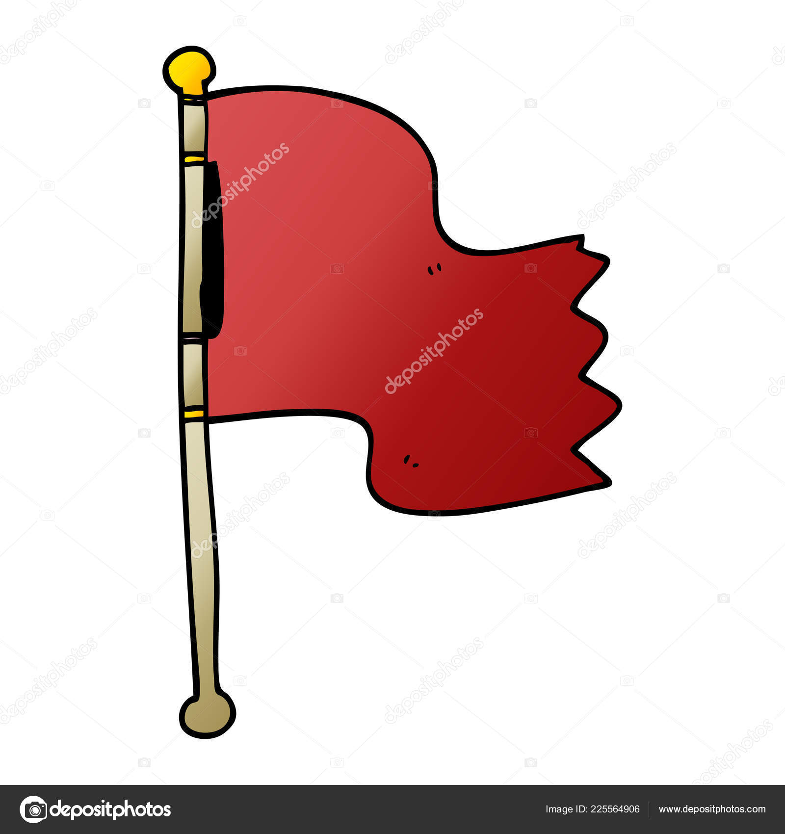 Cartoon Doodle Red Flag Stock Illustration by ©lineartestpilot #225564906