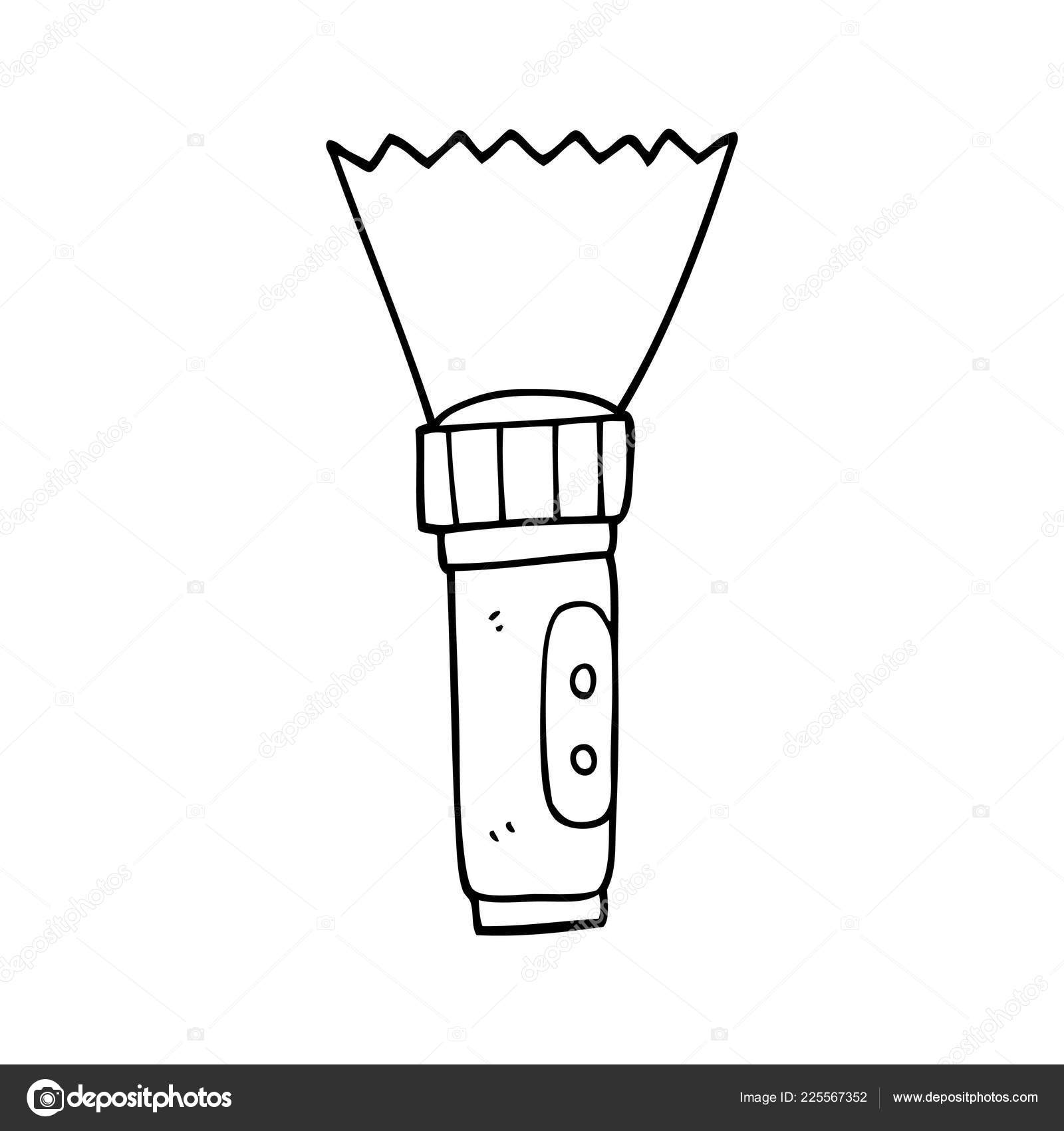 Line Drawing Cartoon Electric Torch Stock Vector by ©lineartestpilot ...
