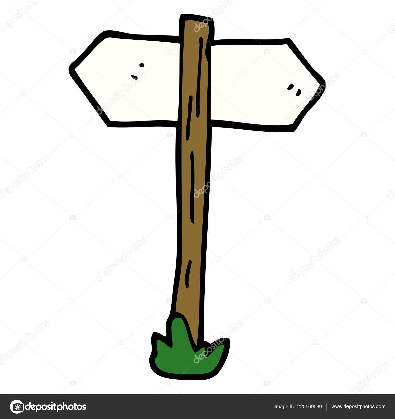 Cartoon Doodle Painted Direction Sign Posts Stock Vector by ...
