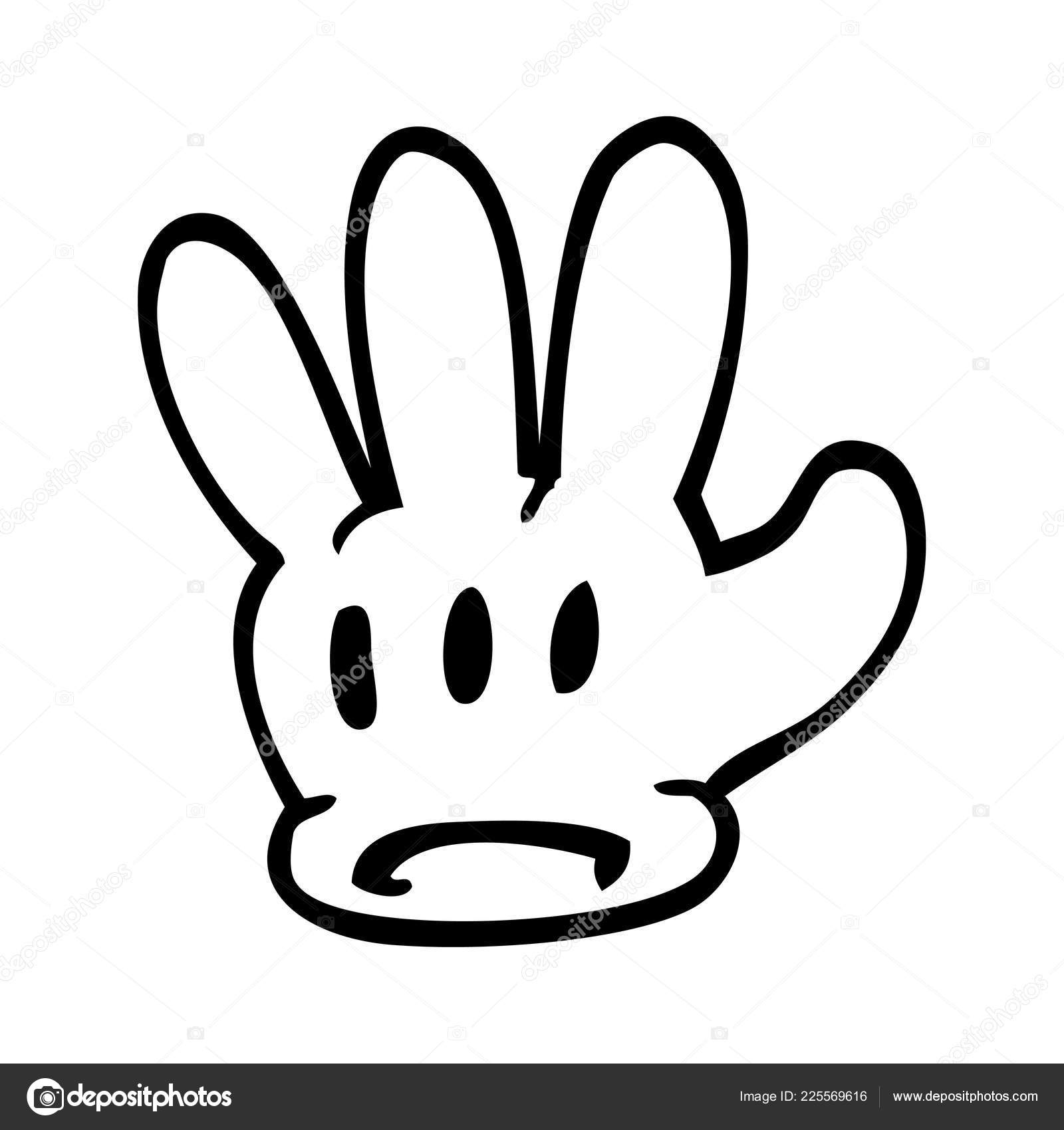 Línea Tradicional Dibujo Guante Dibujos Animados Vector de stock ...