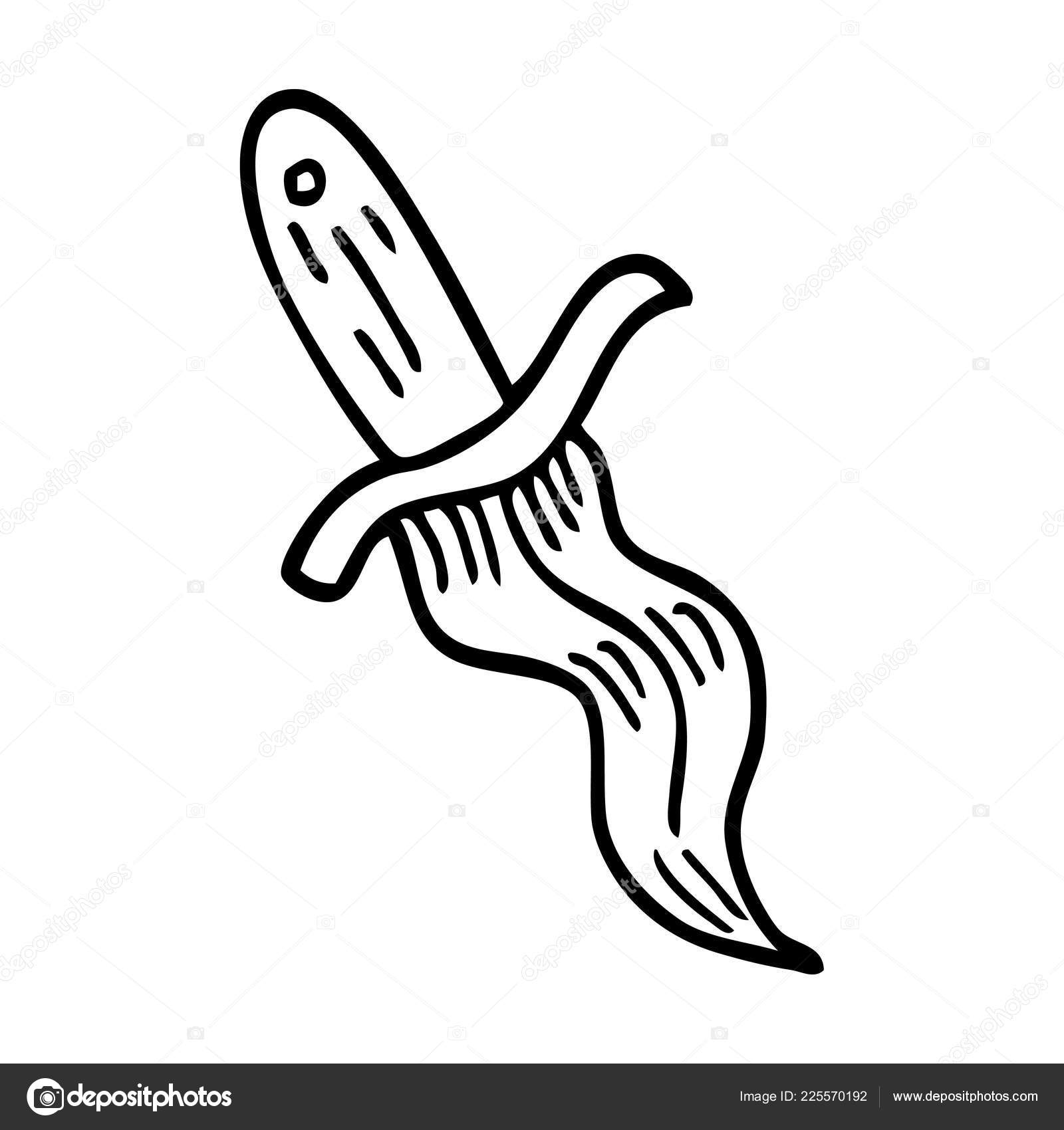 Line Drawing Cartoon Tattoo Dagger Symbol Stock Vector by ...