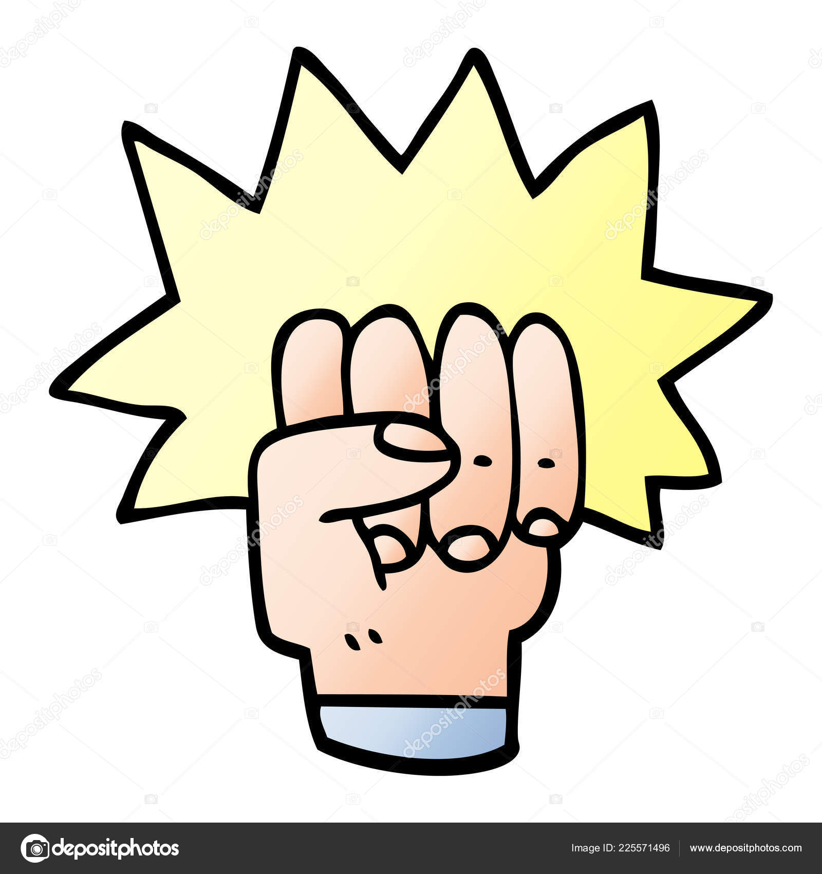 Cartoon Doodle Punching Fist Stock Vector by ©lineartestpilot 225571496