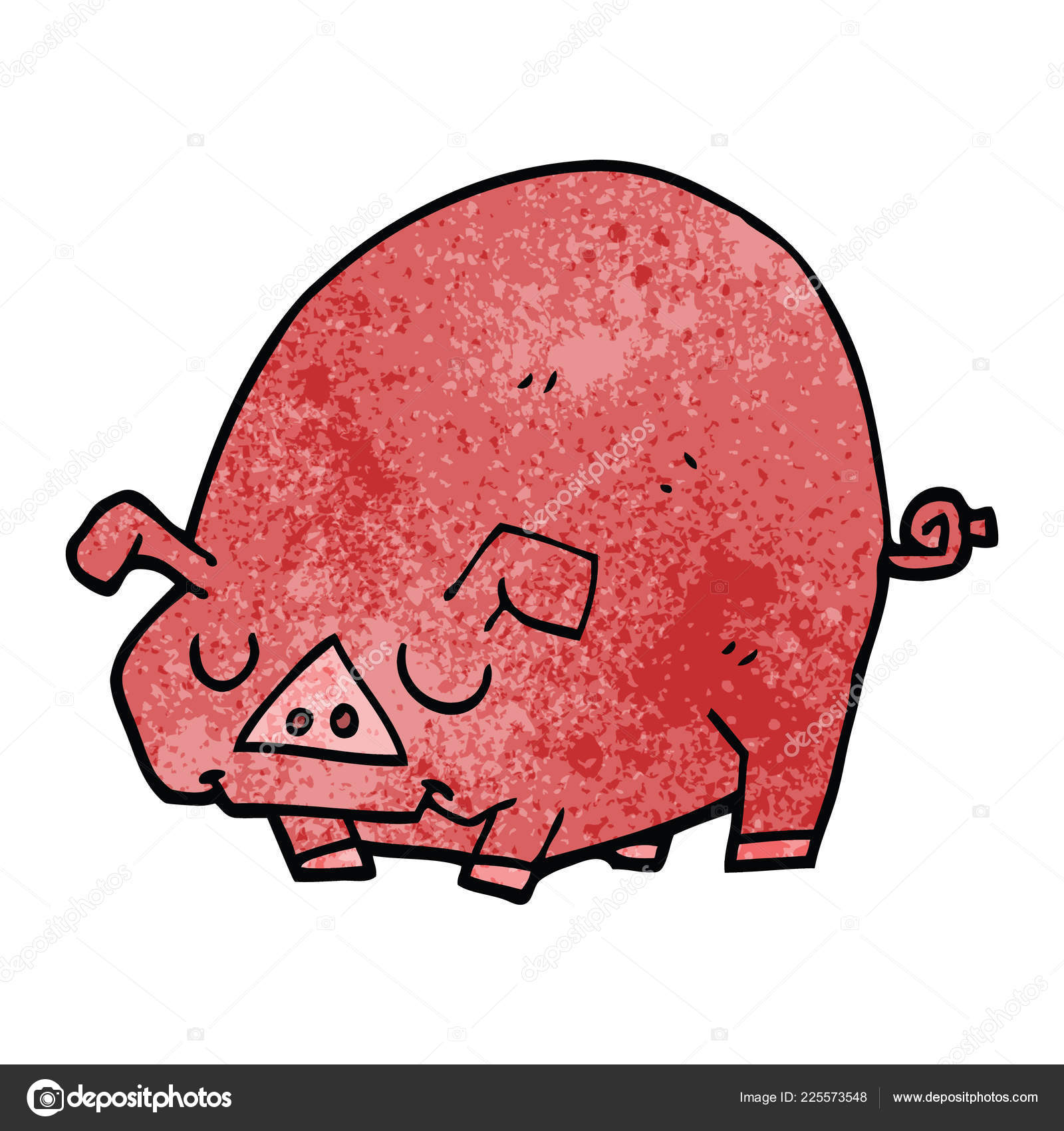 Dibujos Animados Garabato Cerdo Gordo Vector de stock #225573548 de ...
