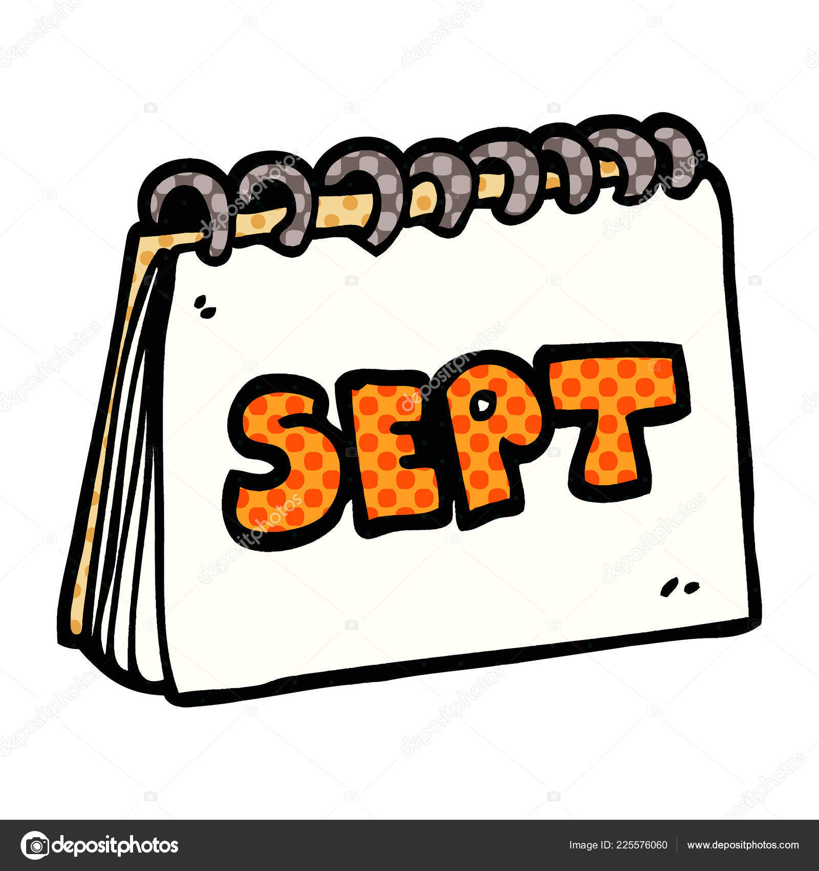 Cartoon Doodle Calendar Showing Month September Stock Vector by ...