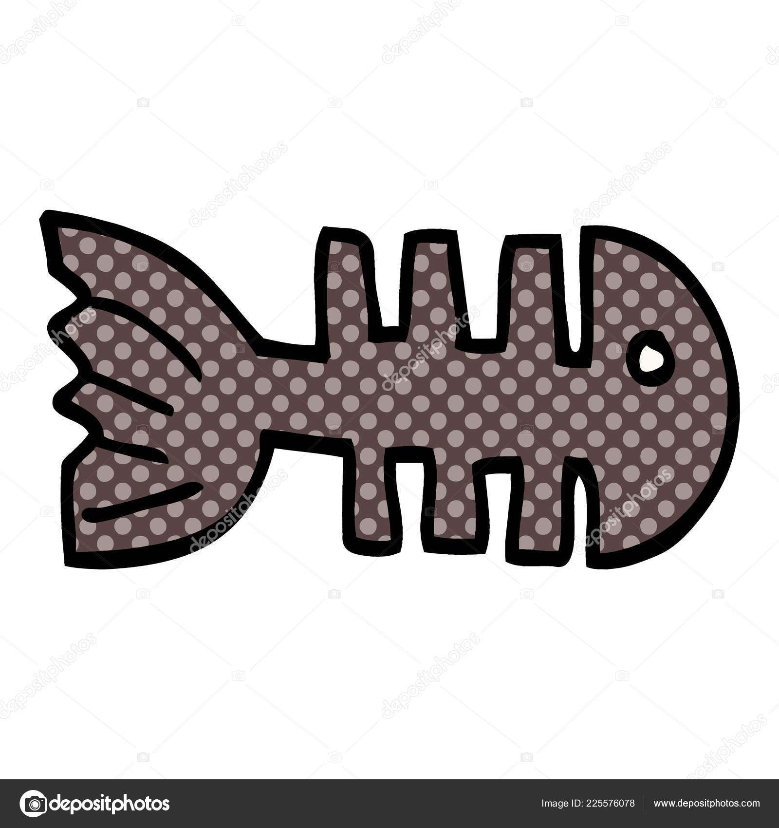 Cartoon Doodle Fish Bones Stock Vector by ©lineartestpilot 225576078