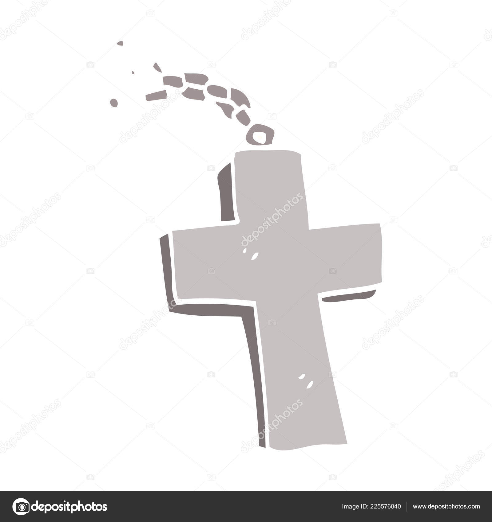 Cartoon Doodle Silver Cross Stock Vector by ©lineartestpilot 225576840