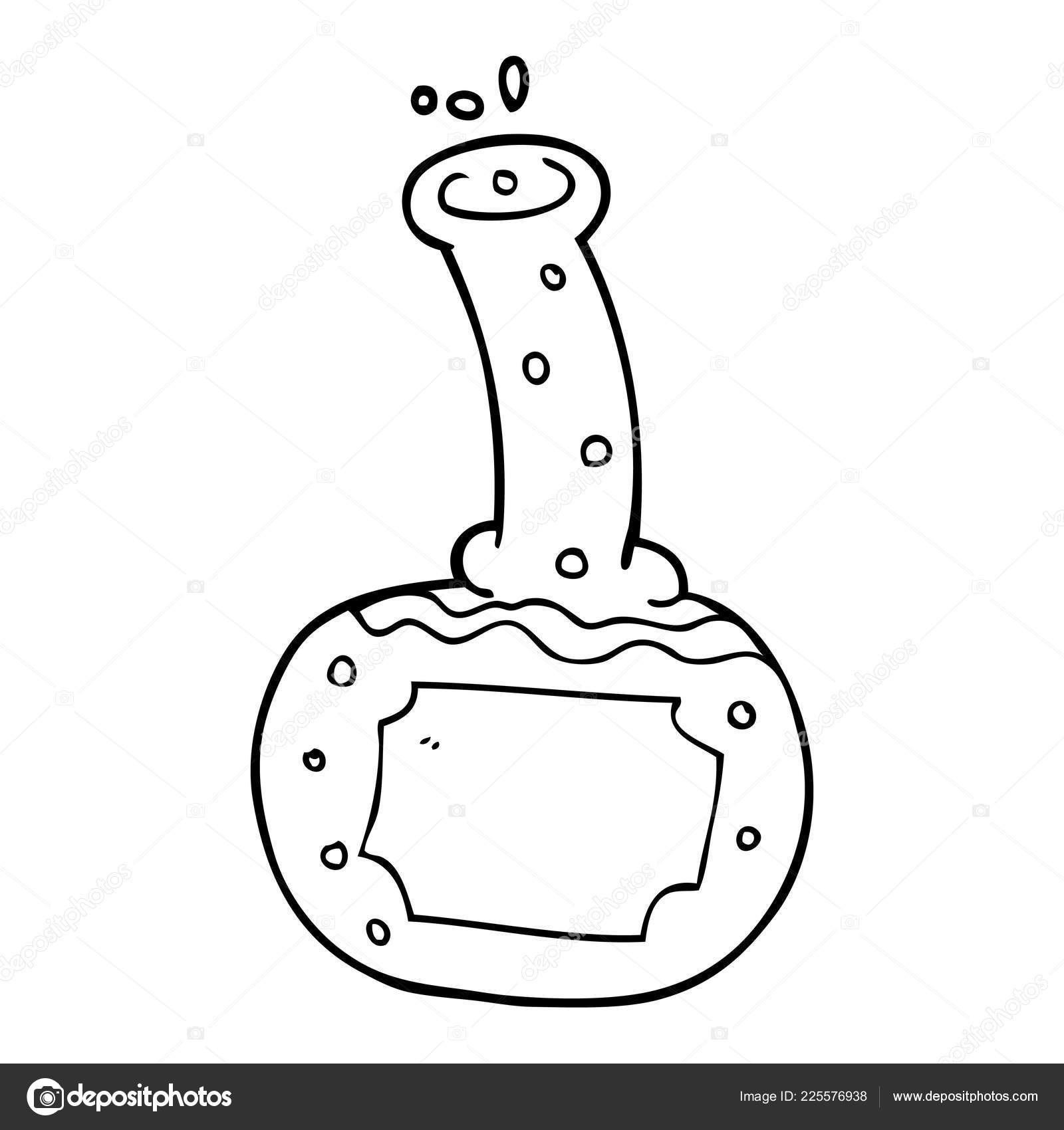 Line Drawing Cartoon Experiment Potions Stock Vector by ...
