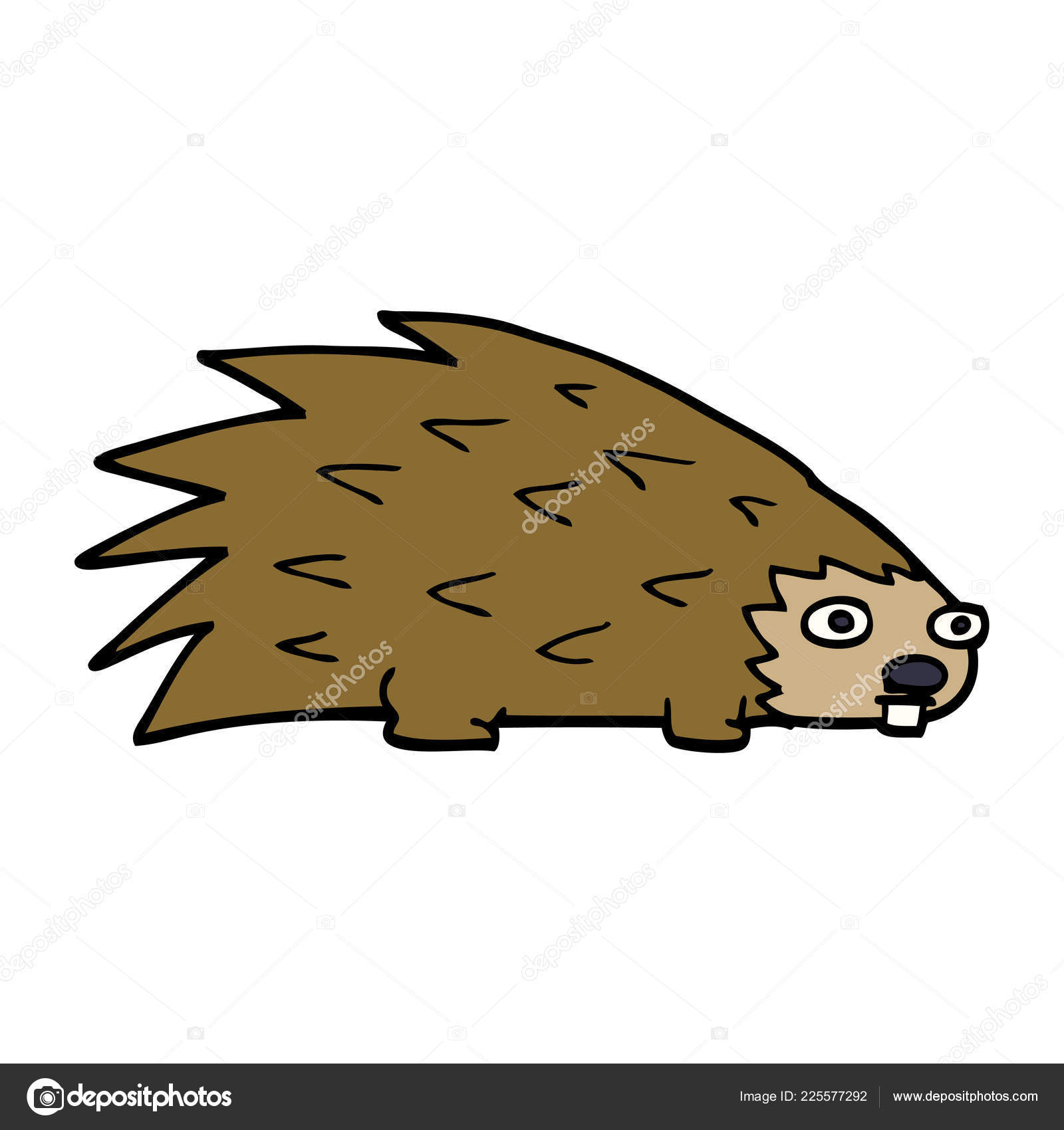 Cartoon Doodle Spiky Hedgehog Stock Vector by ©lineartestpilot 225577292
