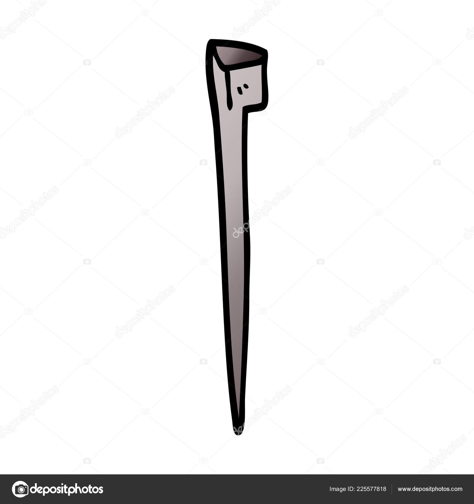 Cartoon Doodle Old Nail Vector Illustration Stock Vector by ...