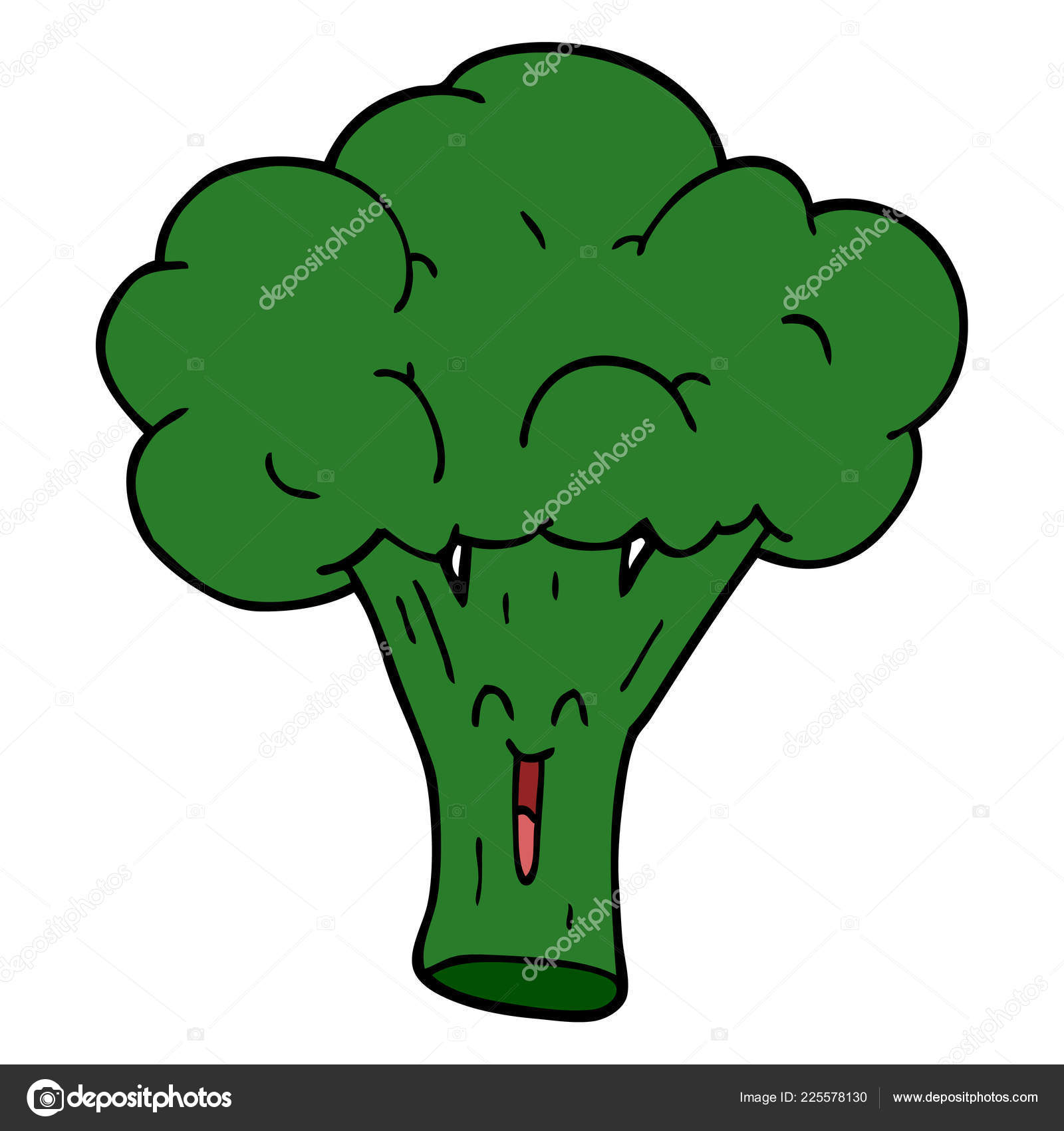 Cartoon Doodle Broccoli Stalk Stock Vector Image by ©lineartestpilot ...
