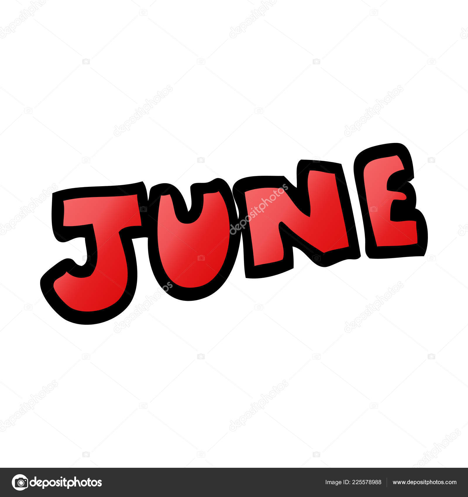Cartoon Doodle Month June Stock Vector by ©lineartestpilot 225578988
