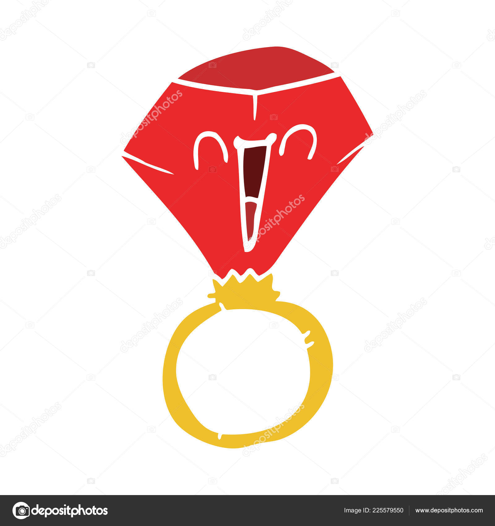 Cartoon Doodle Red Ruby Ring Stock Vector Image by ©lineartestpilot ...