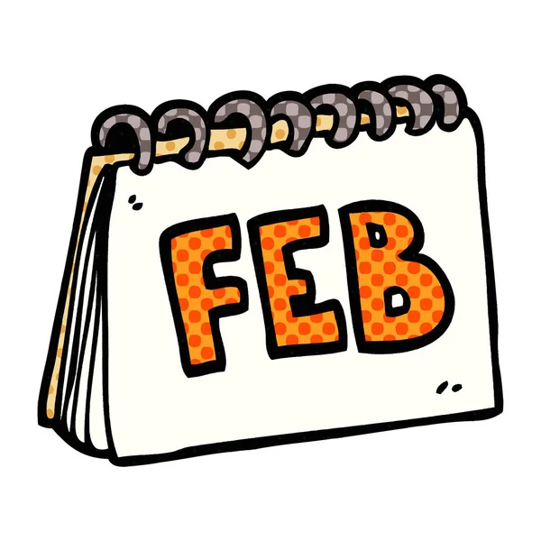 Cartoon Doodle Calendar Showing Month February Stock Vector by ...