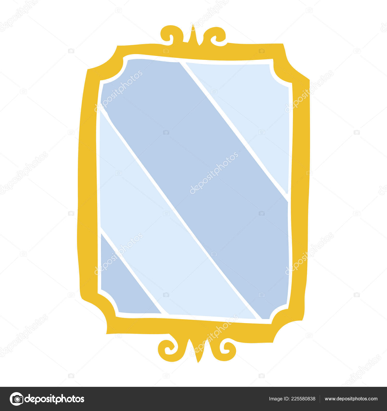 Flat Color Illustration Cartoon Mirror Stock Vector by ©lineartestpilot ...