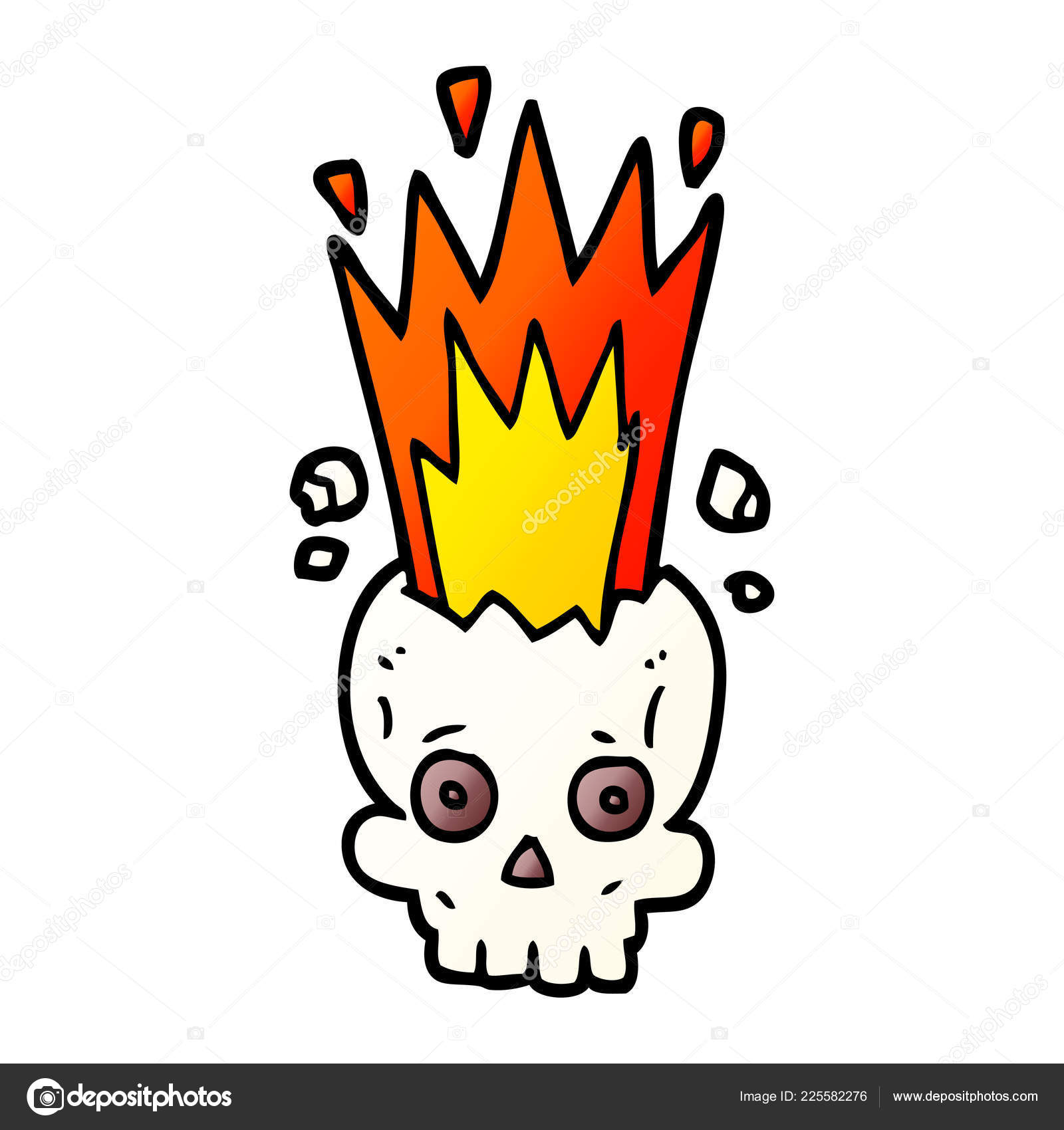 Cartoon Doodle Exploding Skull Stock Illustration by ©lineartestpilot ...