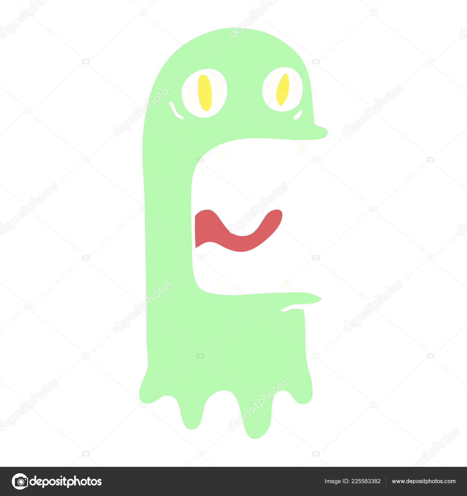 Flat Color Illustration Cartoon Spooky Ghost Stock Vector by ...