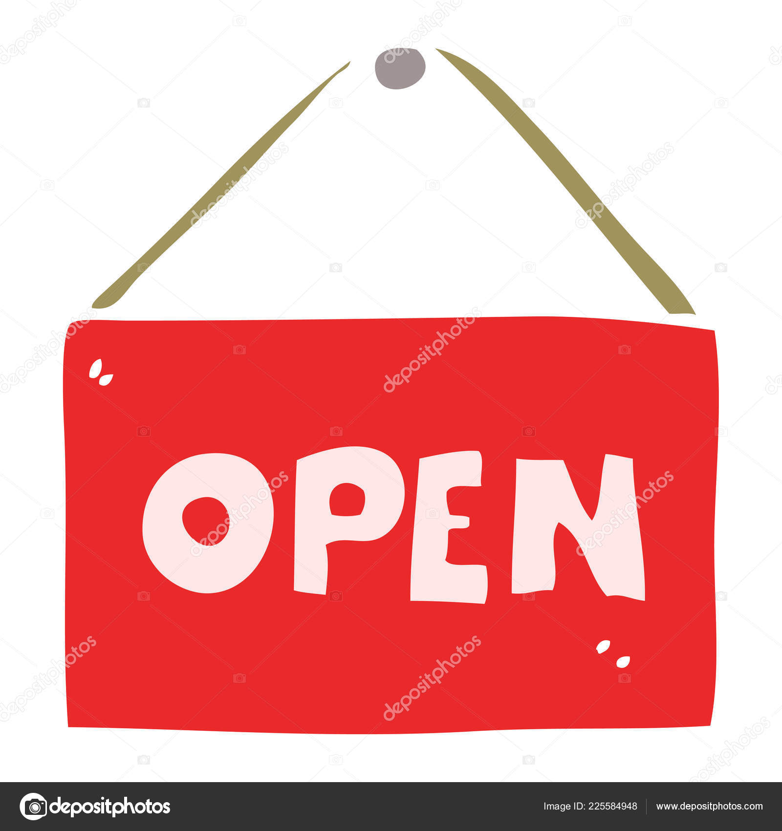 Cartoon Open Sign Cartoon Closed Shop Sign Stock Illustrations