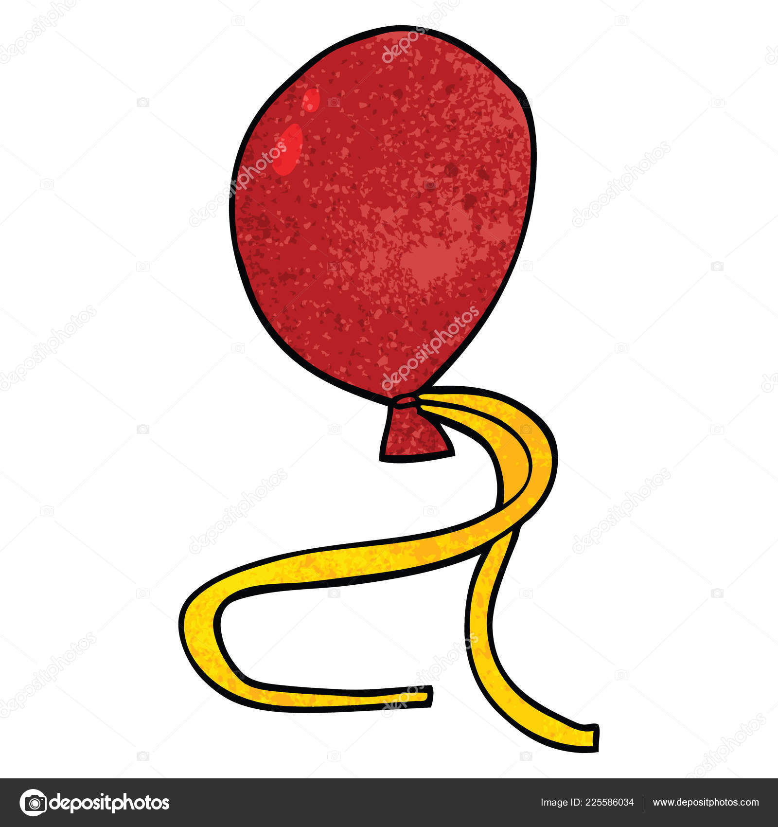 Cartoon Doodle Red Balloon Stock Vector by ©lineartestpilot 225586034