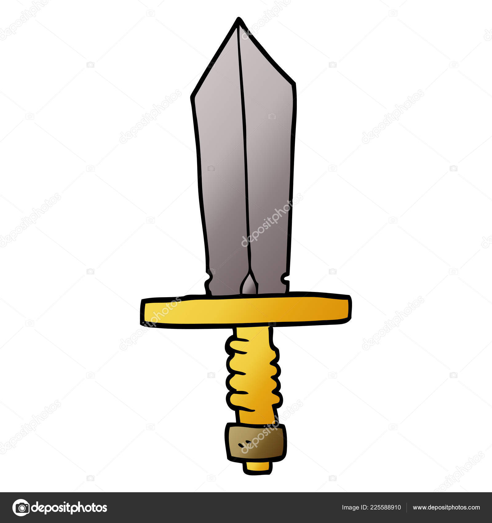 Cartoon Doodle Dagger Vector Illustration Stock Vector by ...