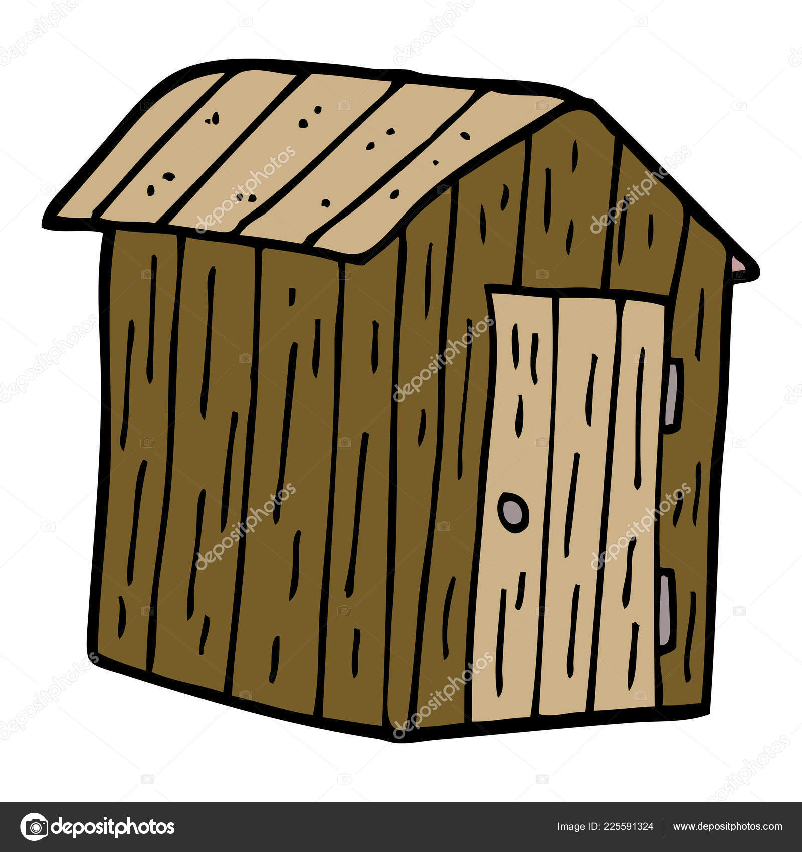 Cartoon Doodle Wood Shed Stock Vector Image by ©lineartestpilot #225591324