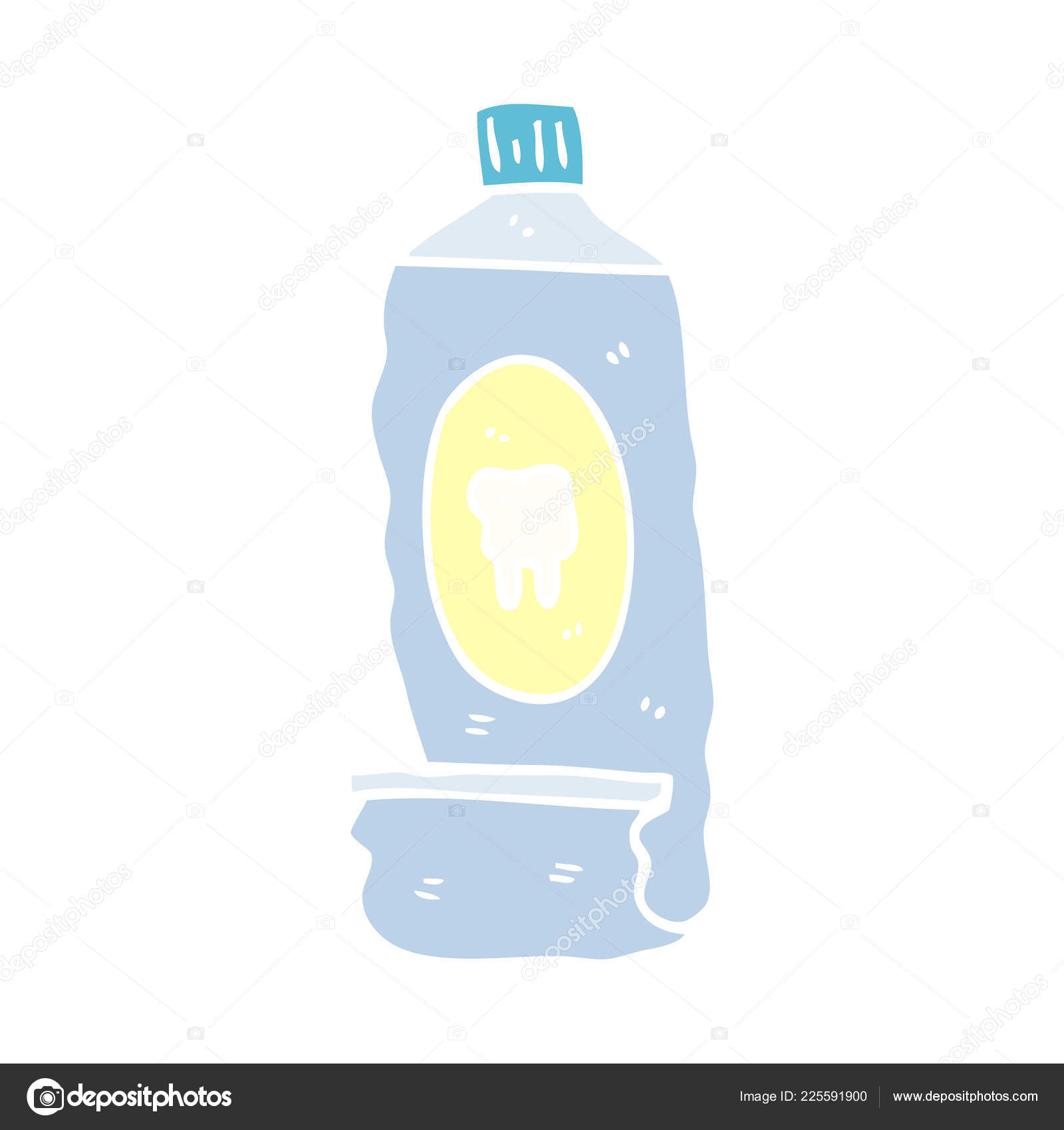 Flat Color Illustration Cartoon Toothpaste Stock Vector by ...