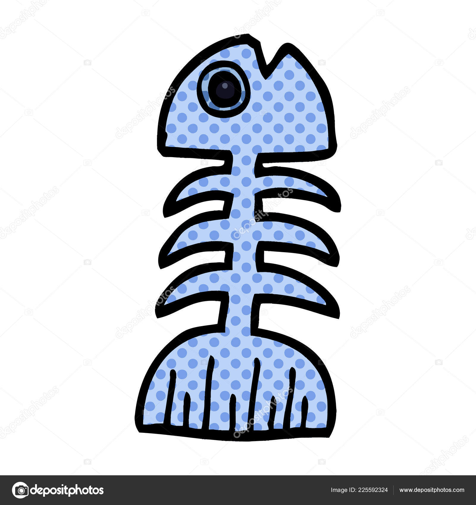 Cartoon Doodle Fish Bones Stock Vector by ©lineartestpilot 225592324