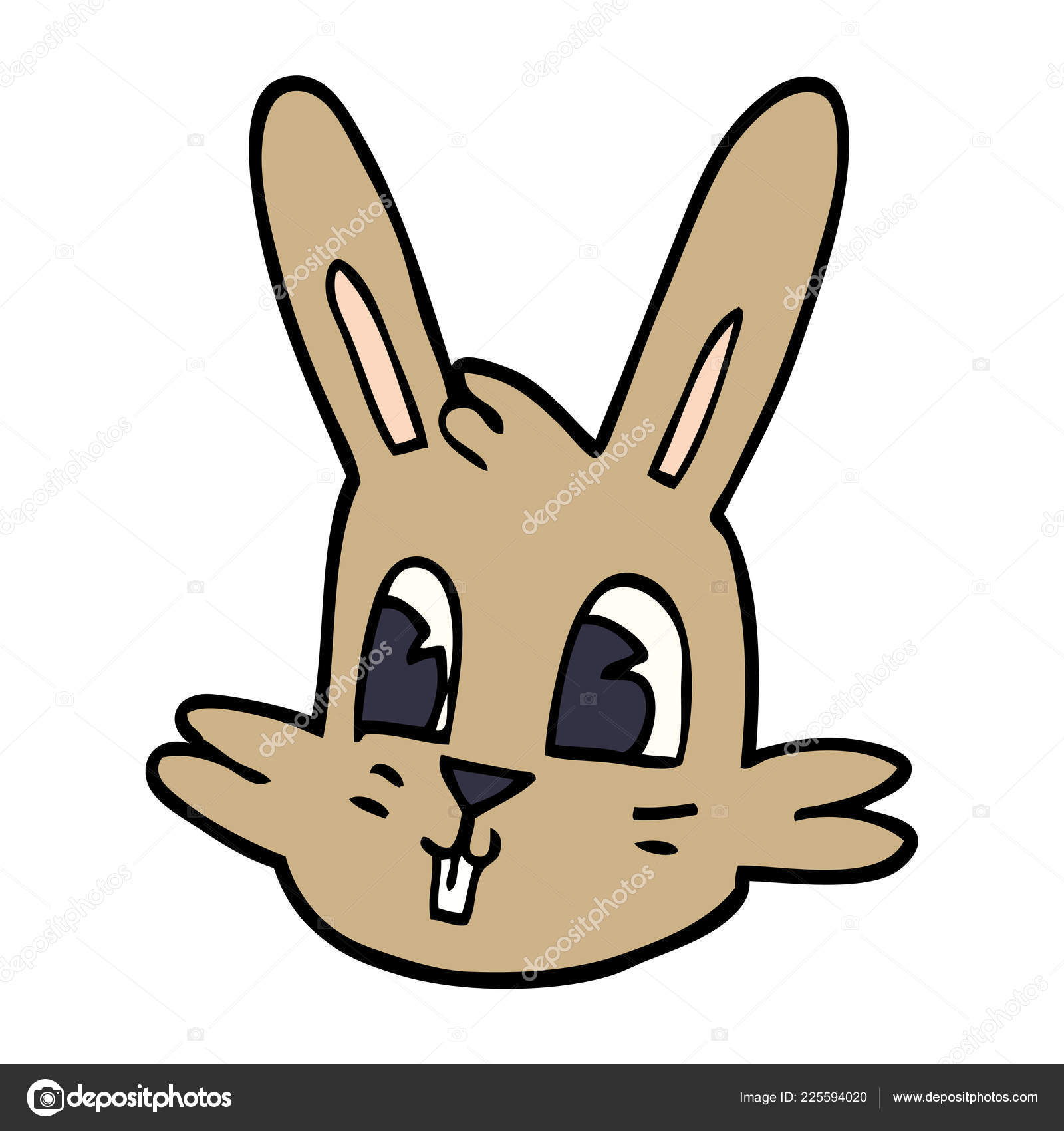 Cartoon Doodle Bunny Face Stock Vector by ©lineartestpilot 225594020