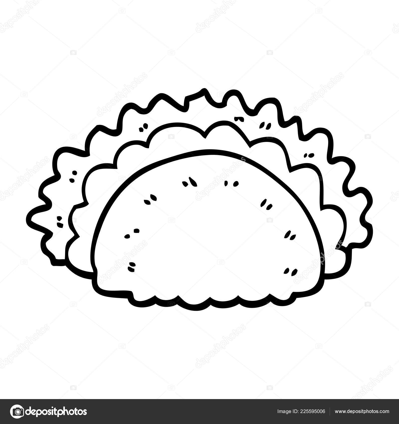 Line Drawing Cartoon Healthy Taco Stock Vector by ©lineartestpilot ...