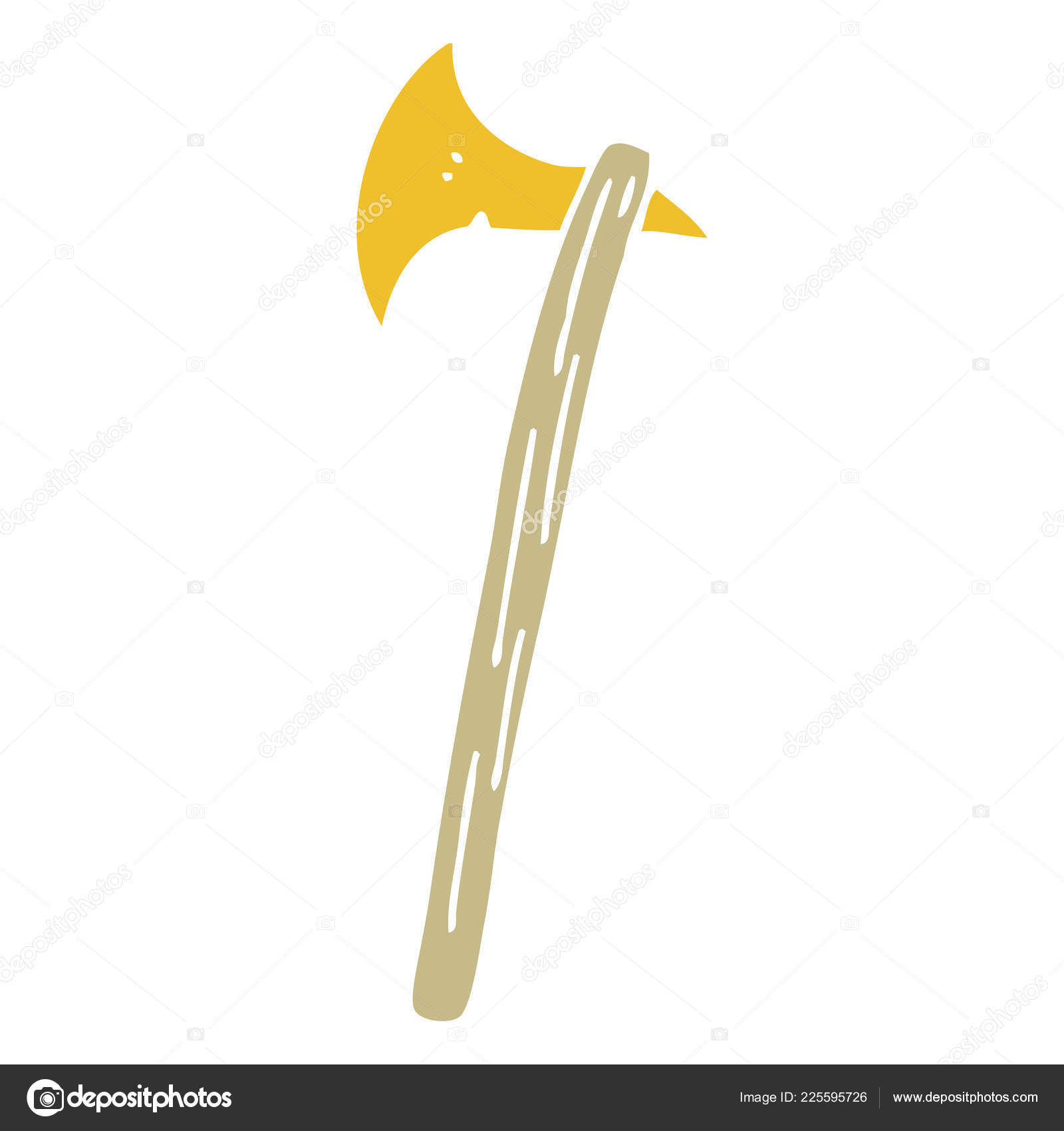 Cartoon Doodle Golden Large Axe Stock Vector by ©lineartestpilot 225595726