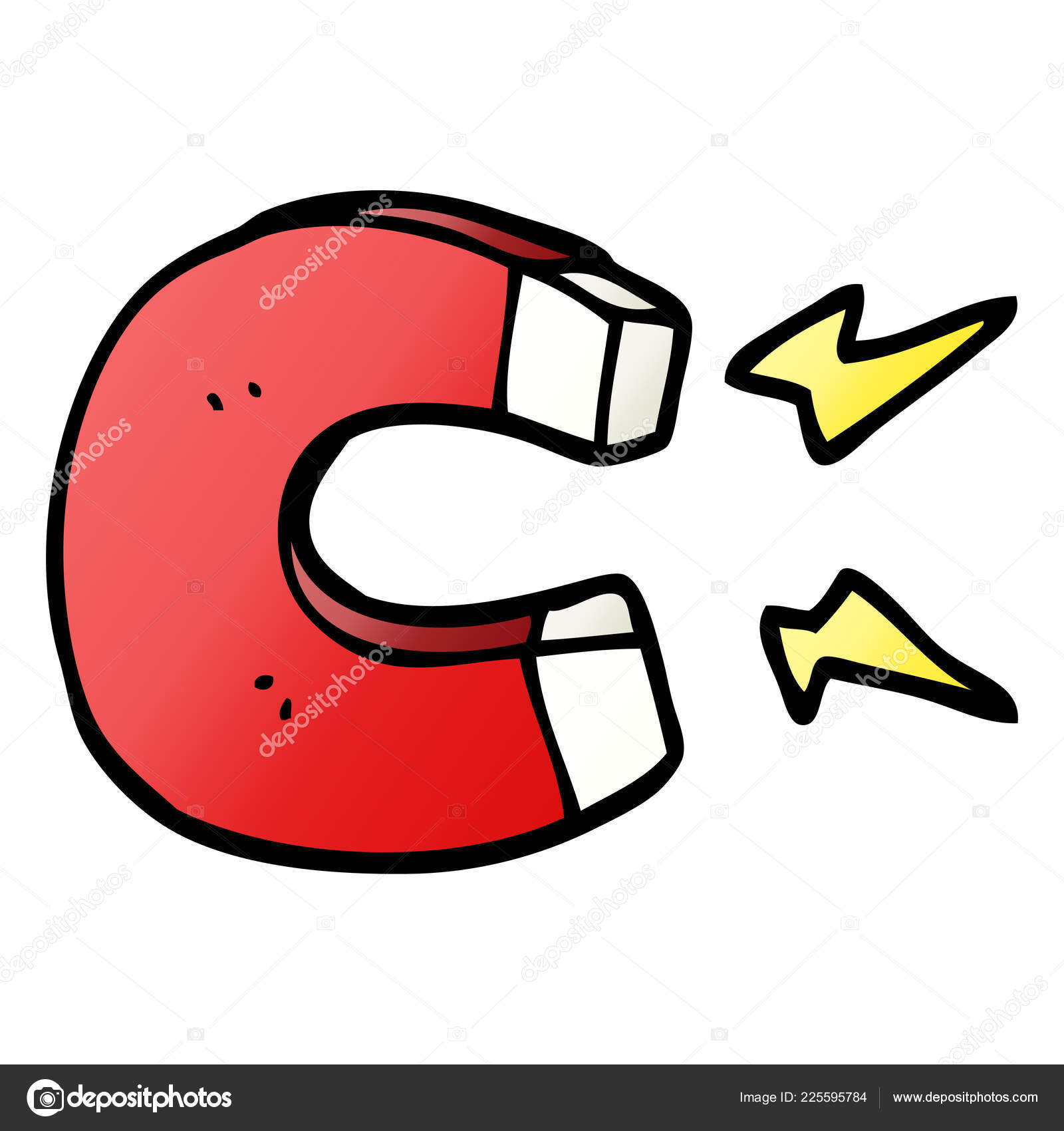 Vector Gradient Illustration Cartoon Magnet Stock Vector by ...