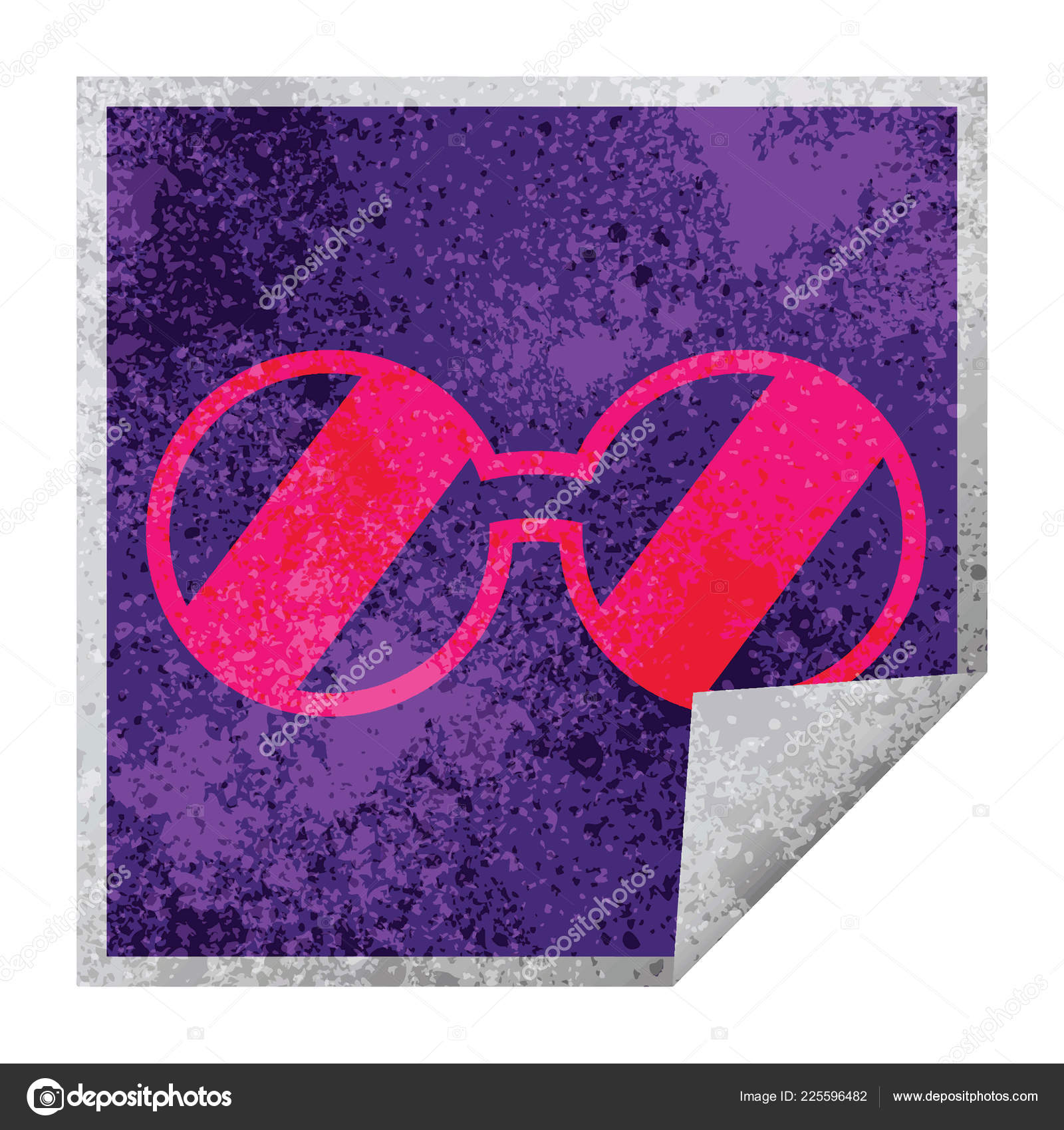 Spectacles Graphic Vector Illustration Square Peeling Sticker Stock ...
